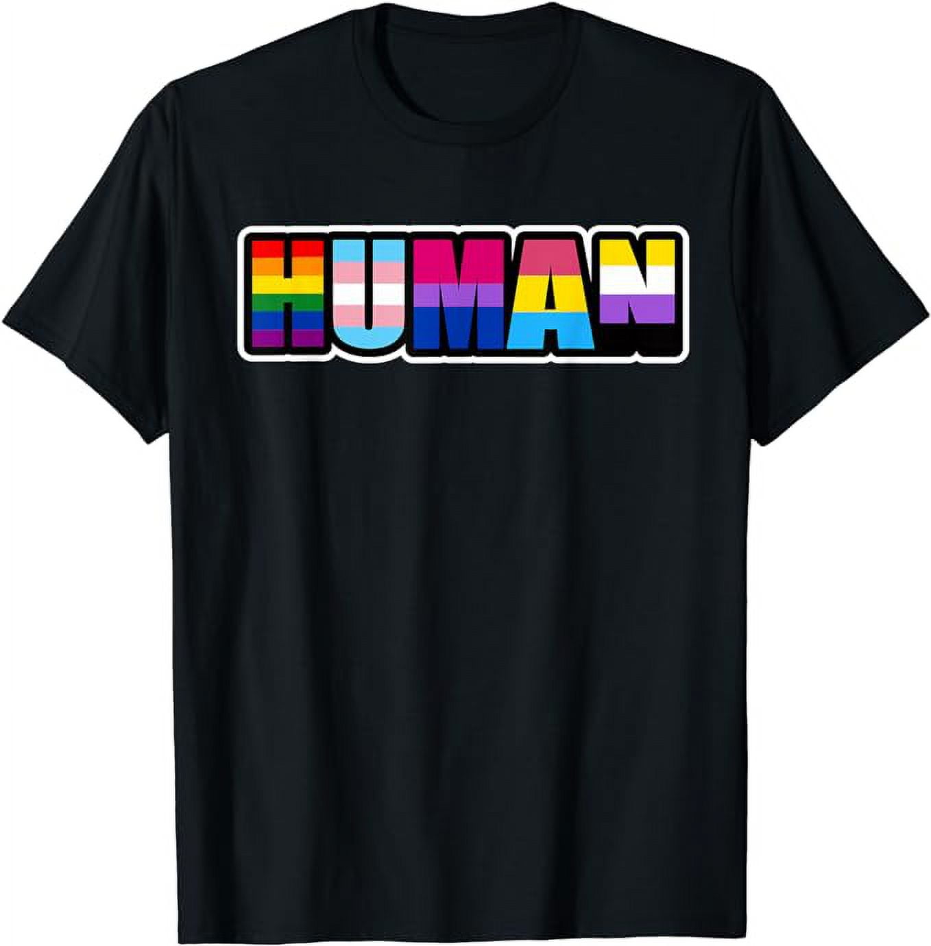 HUMAN LGBT Flag Pride Month Transgender T-Shirt - Walmart.com