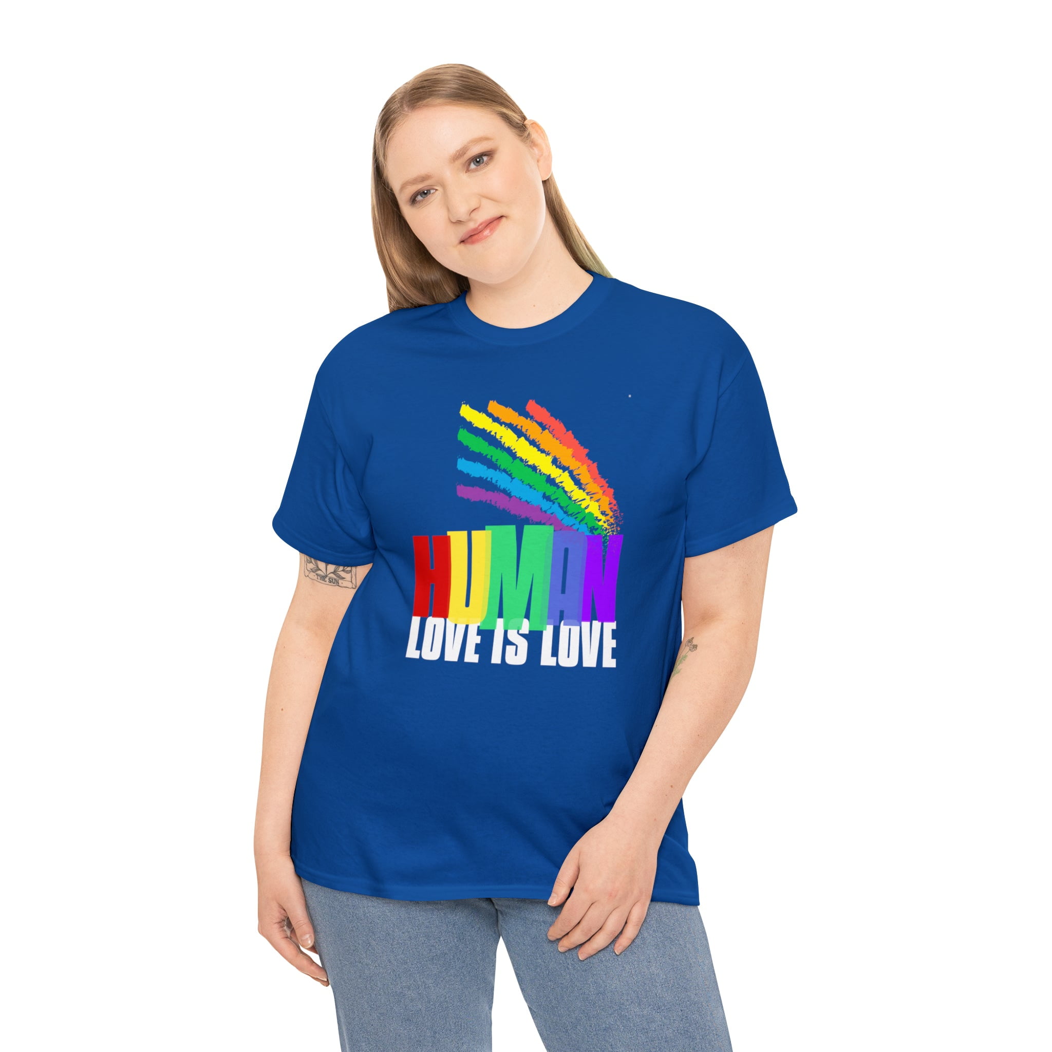 HUMAN LGBTQ Flag Gay Lesbian Transgender Pride Month Rainbow Womens ...