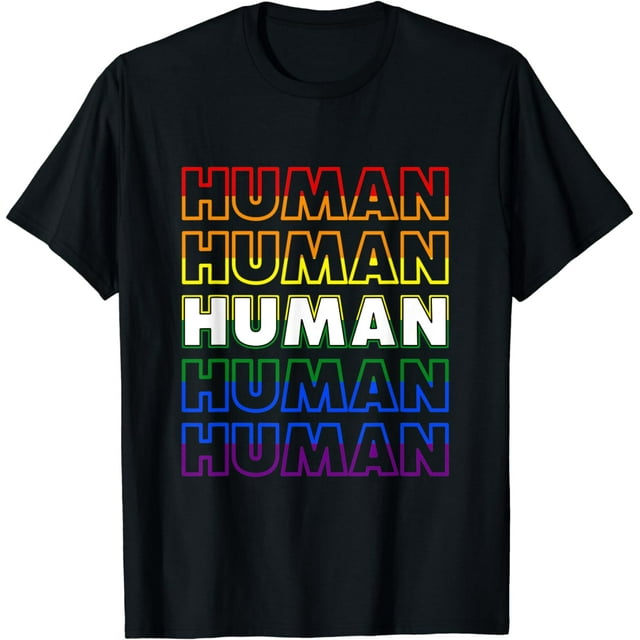 Human Rainbow Lgbt Flag Bi Lesbian Trans Gay Pride Month T Shirt