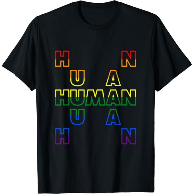 Human Rainbow Lgbt Flag Bi Lesbian Trans Gay Pride Month T Shirt