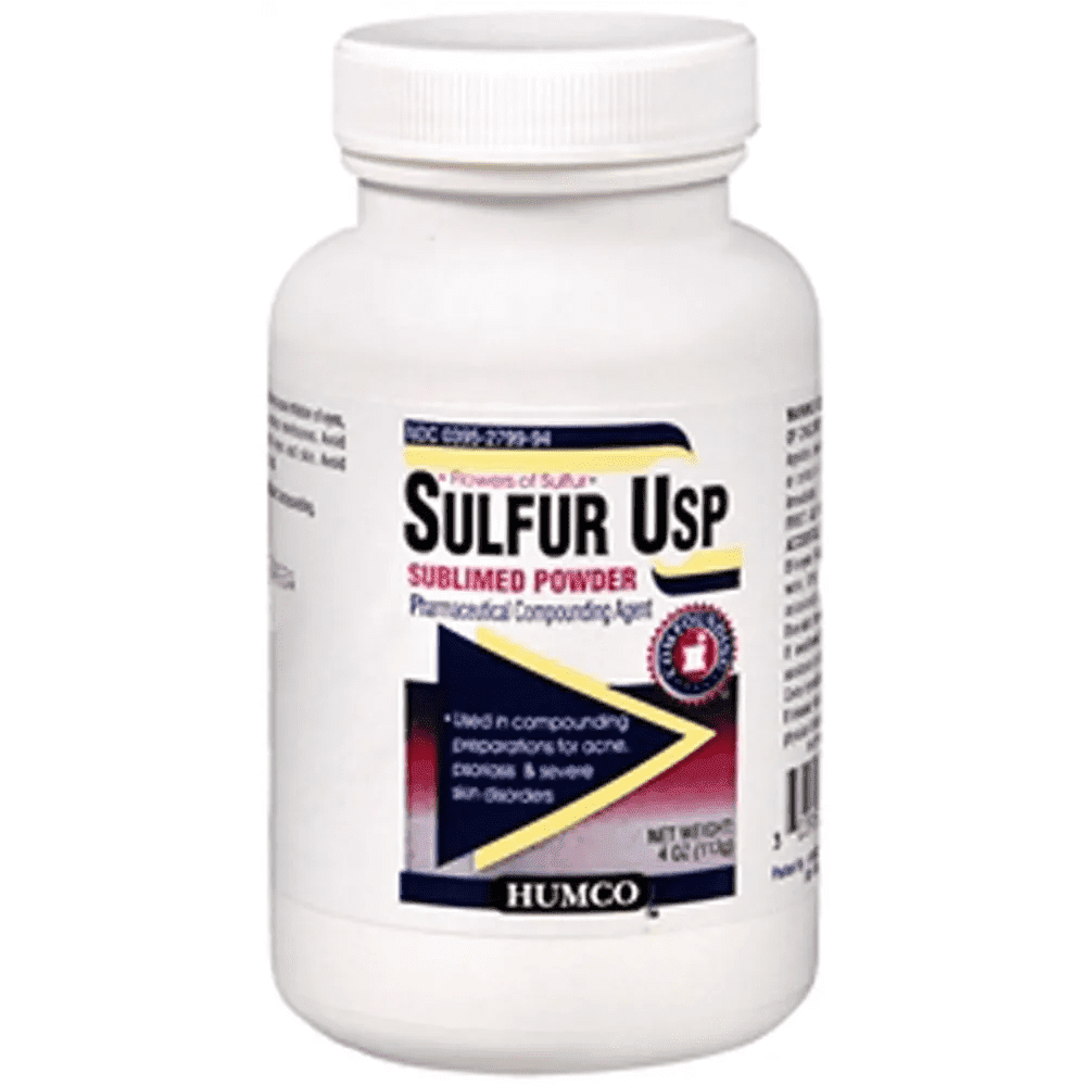 HUMCO Sulfur USP Sublimed Powder Compounding Agent For Skin Disorders 4 ...
