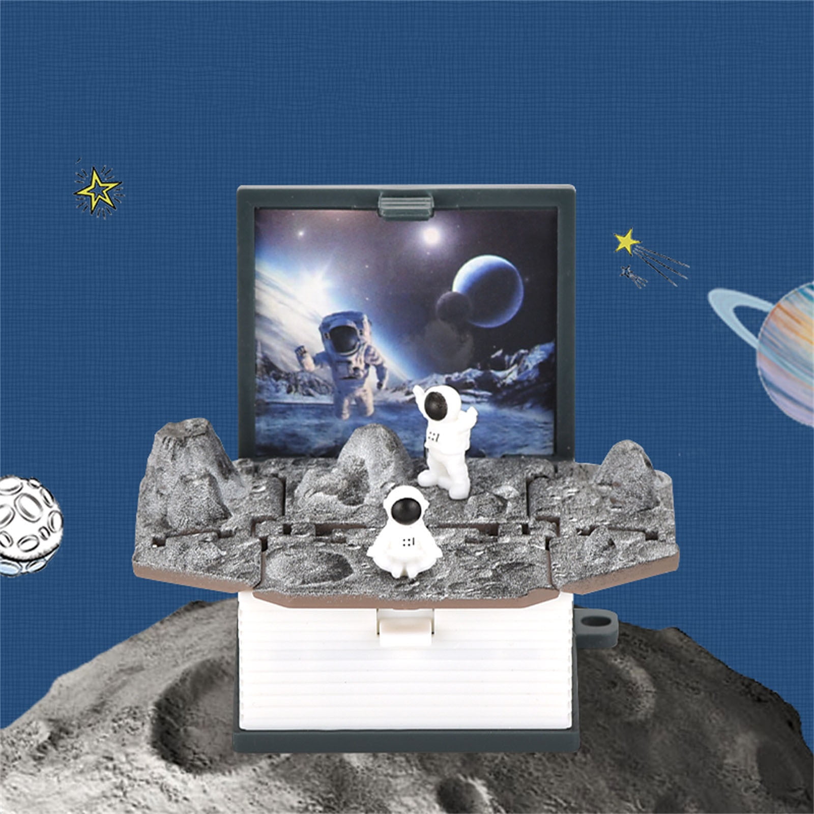 HUMJUSE 3D Space Book Keychain, Pop Up Mini Astronauts Spaceman Toys ...