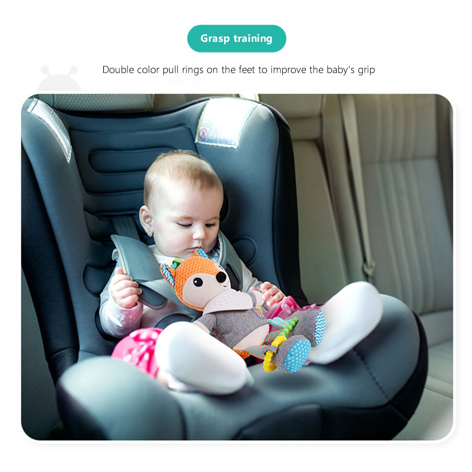 HUMJUSE Baby Activity and Teething Toy with Multi-Sensory Rattle and ...