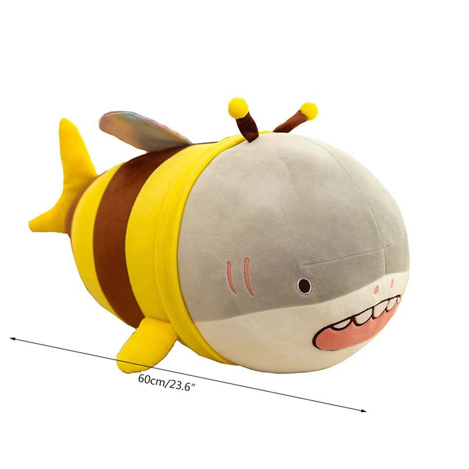 HUMJUSE Bee Shark Stuffed Toy Bee Plush Pillow Stuffed Animal Fuzzy ...
