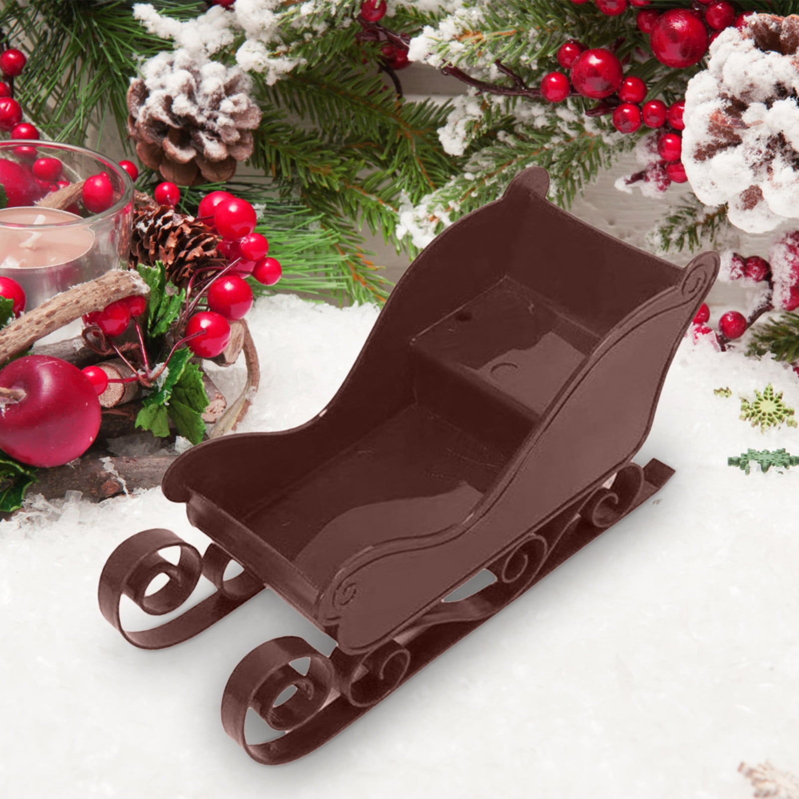 HUMJUSE Christmas Sleigh 11X5X4 Inch Decorations Christmas Mini Sled ...
