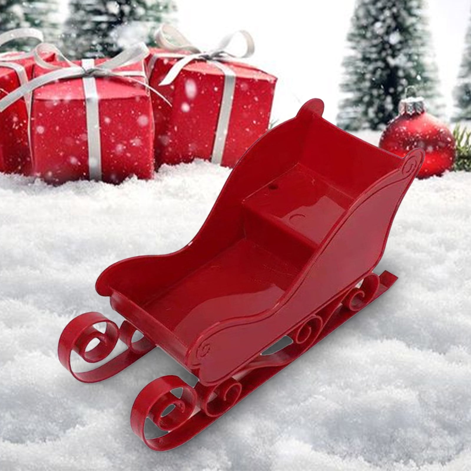 HUMJUSE Christmas Sleigh 11X5X4 Inch Decorations Christmas Mini Sled ...