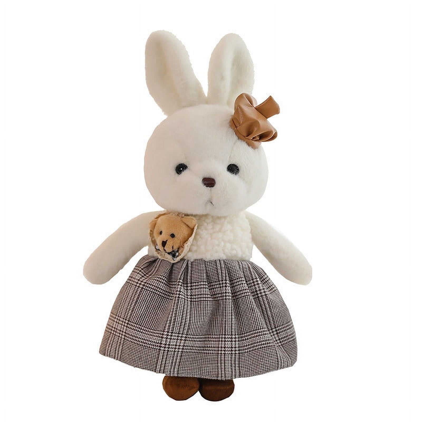 HUMJUSE Cute Plush Bunny & Bear, Animal Plush, Plush Toy with Clothing ...
