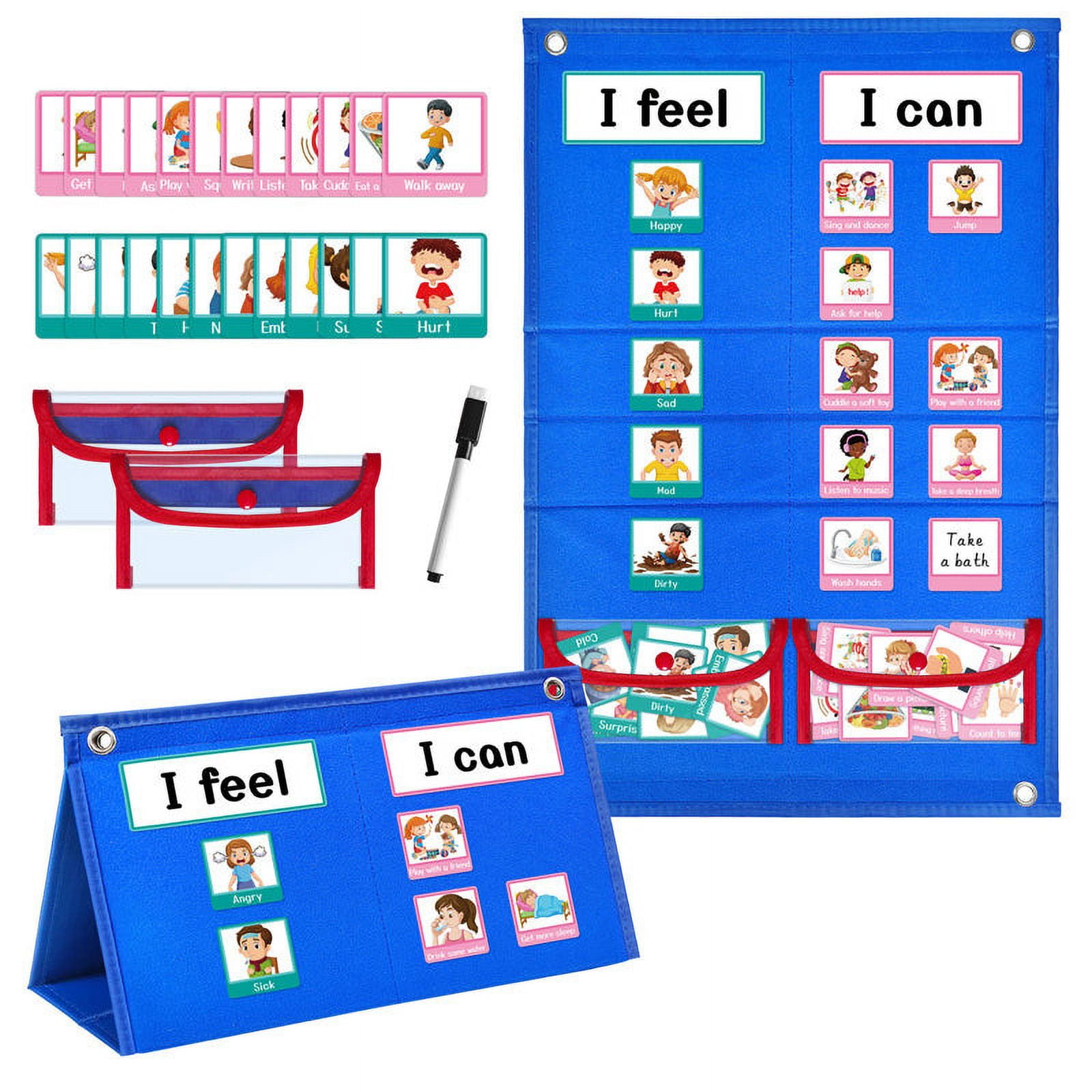 HUMJUSE Daily Schedule Pocket Chart, Visual Schedule Chart for Kids ...