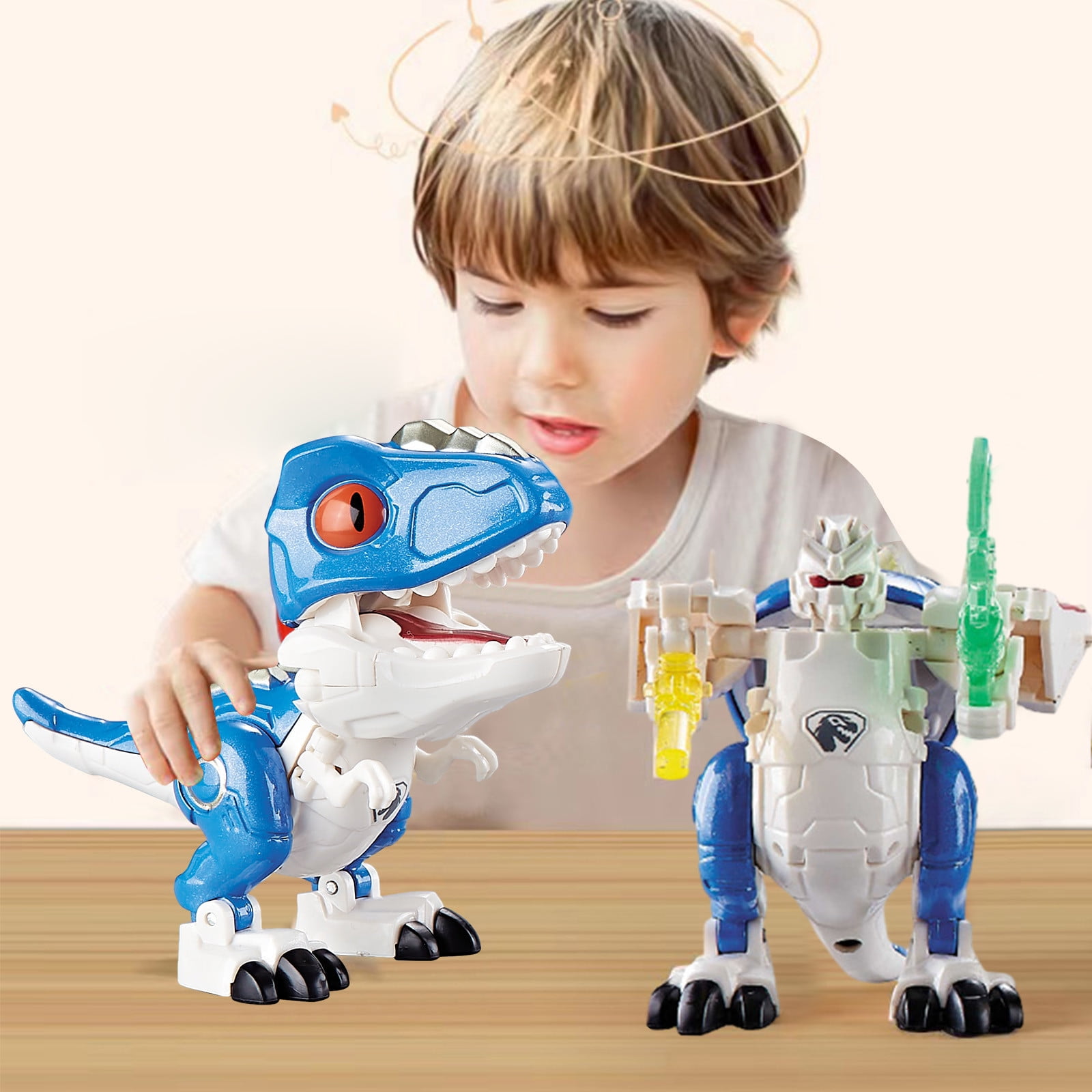 HUMJUSE Dinosaur Transforming Toys, 2-In-1 Dinosaur Fun Transformed ...