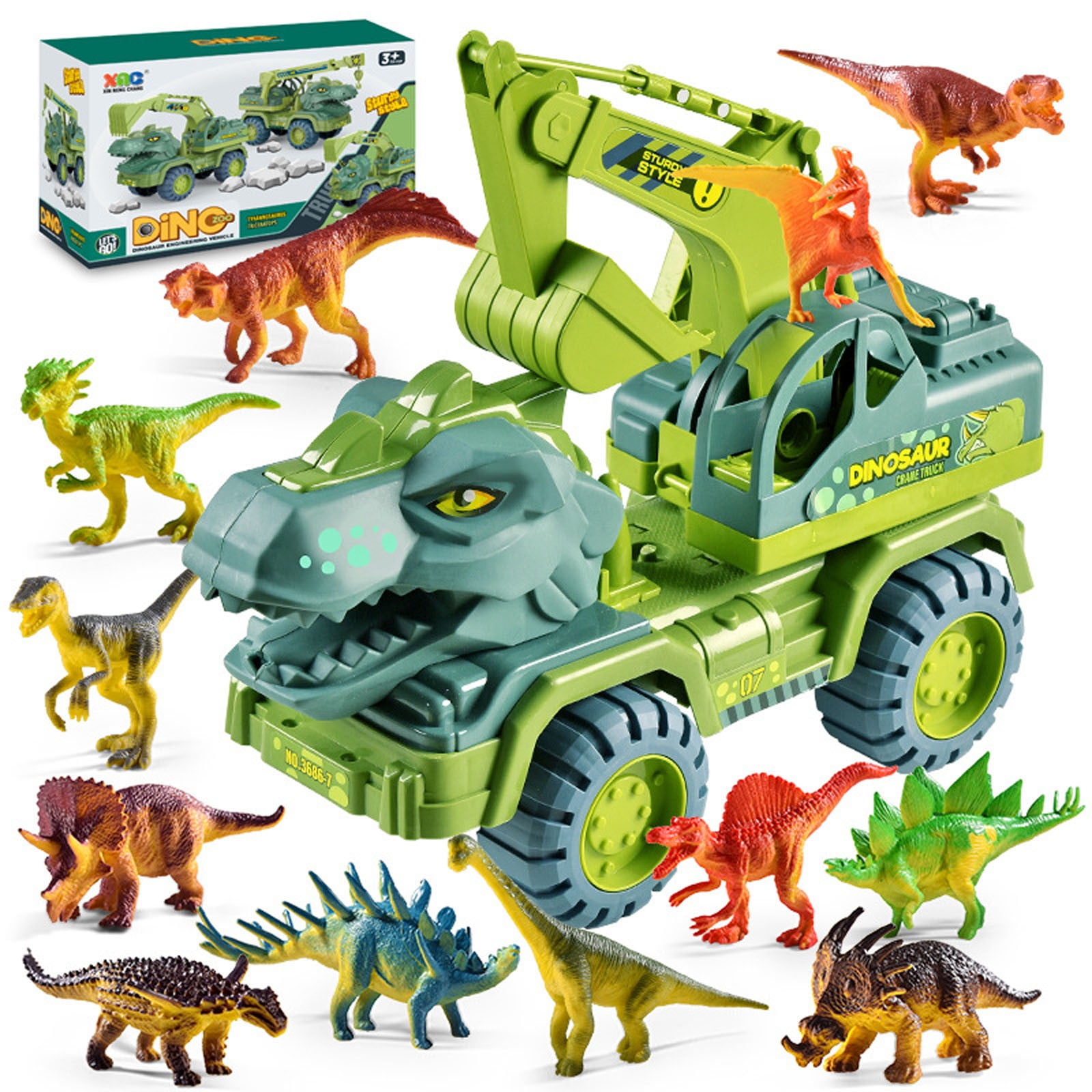 HUMJUSE Dinosaur Truck for Kids 3 4 5 6, Construction Vehicle Toys for ...