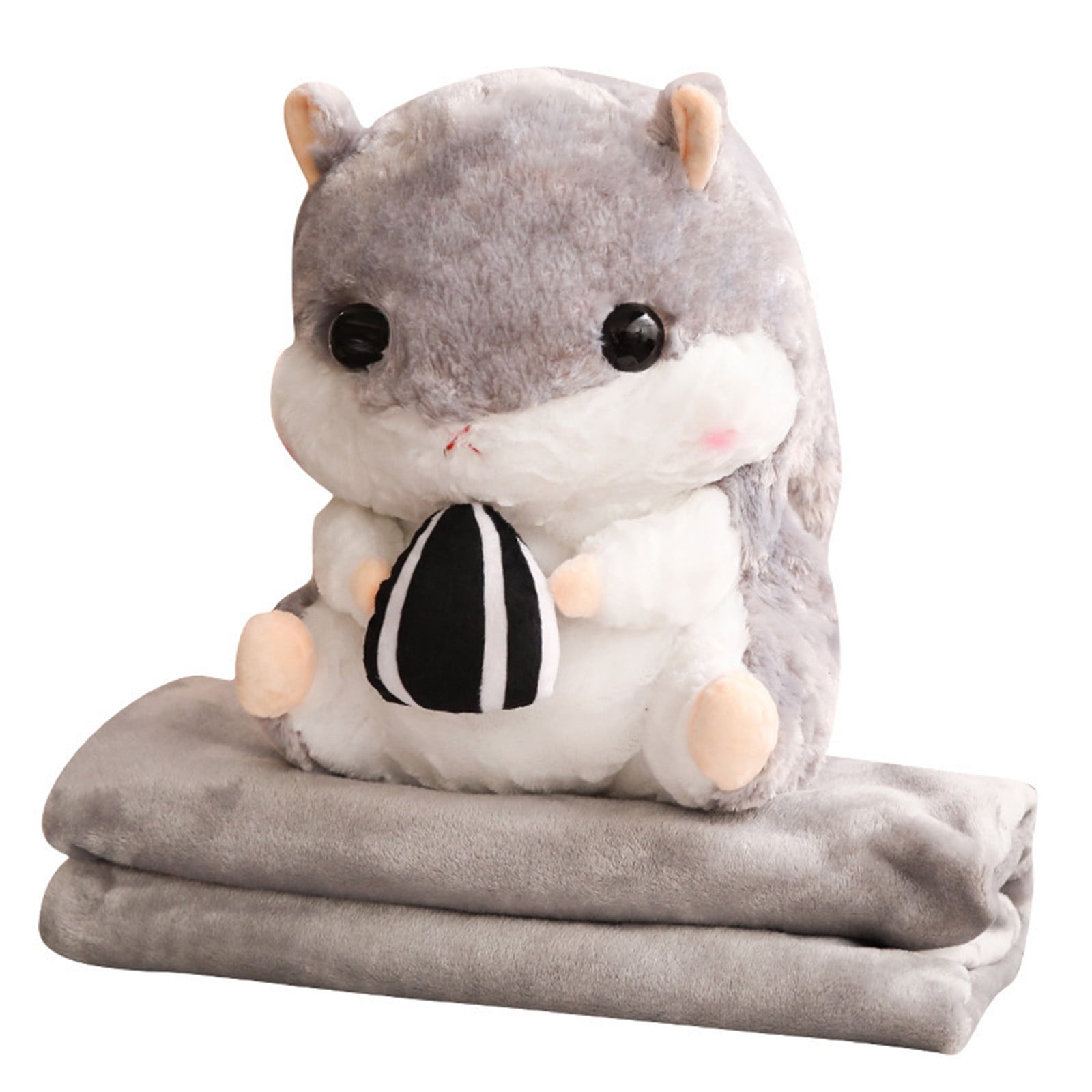 HUMJUSE Hamster Plush Pillow for Kids 3 4 5 6+, with Blanket, Hamster ...