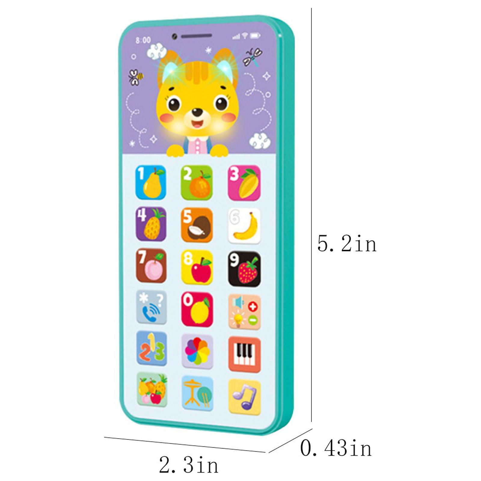 HUMJUSE Kids Phone Toy with Sound & Light - Educational Toy Cell Phone ...
