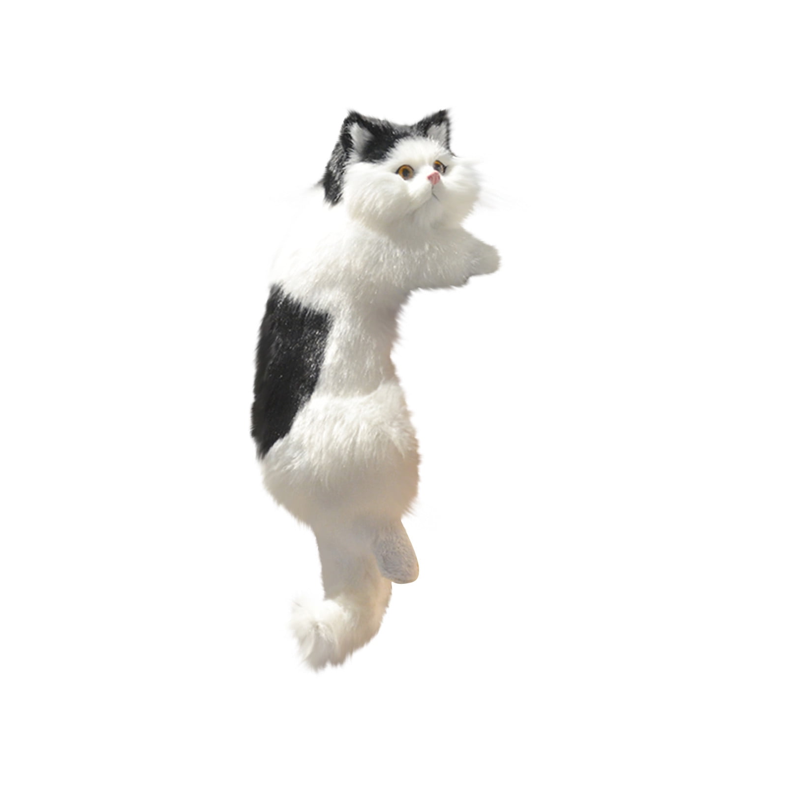 HUMJUSE Realistic Furry Cats Figurines Pet Stuffed Little Cat Stuffed ...