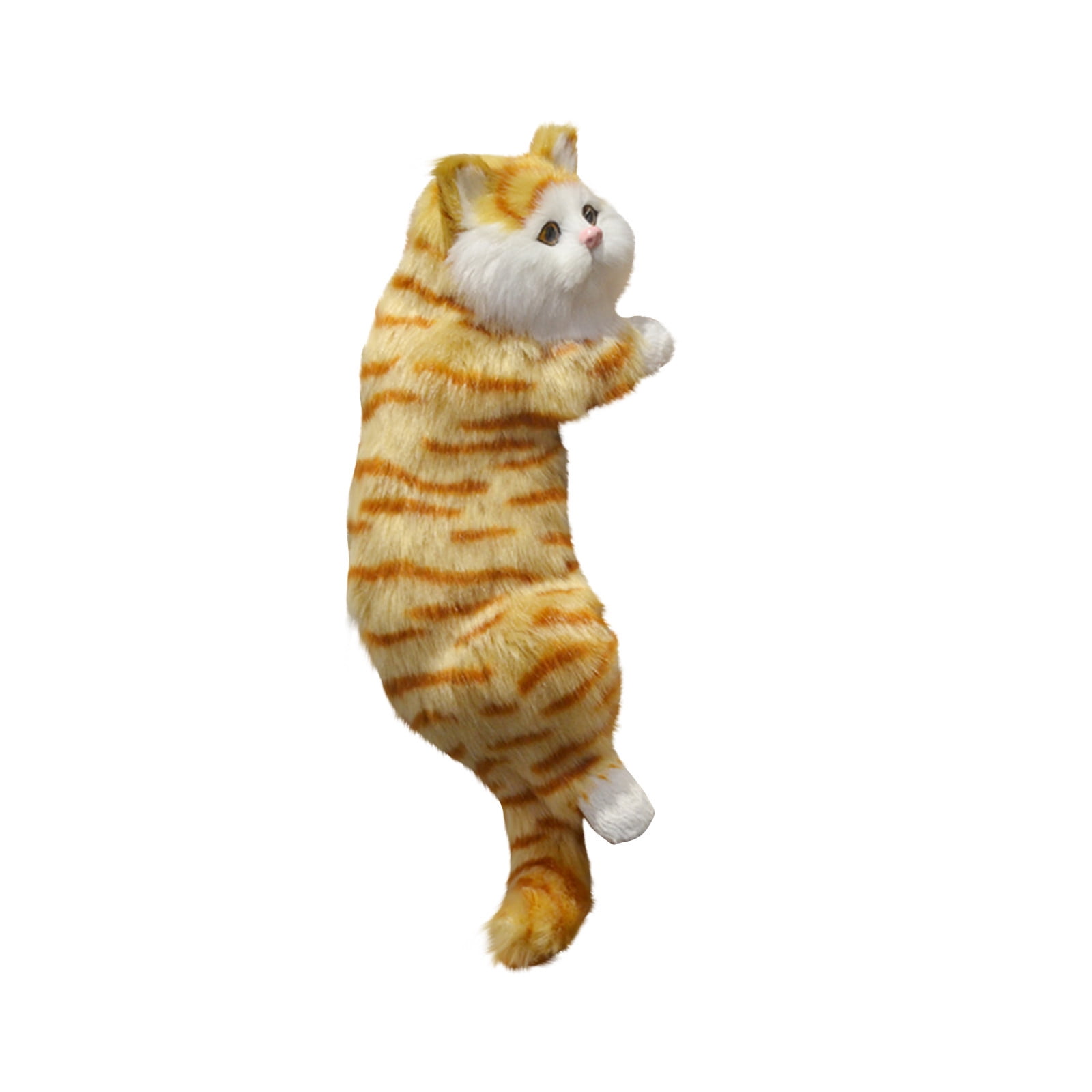 HUMJUSE Realistic Furry Cats Figurines Pet Stuffed Little Cat Stuffed ...