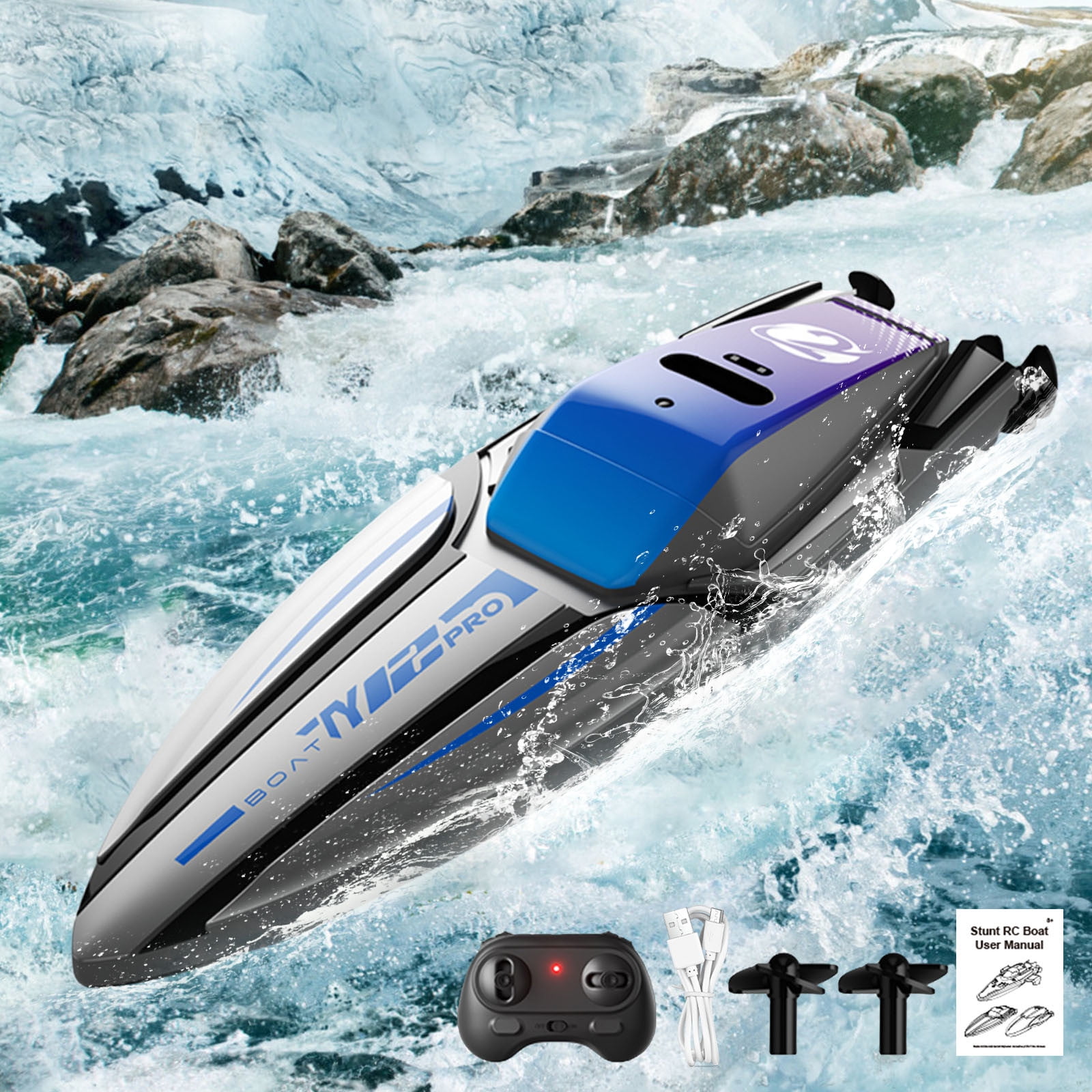 HUMJUSE Remote Control Boat Mini Rc Boat For Pool & Lake, Rc Speed Boat ...