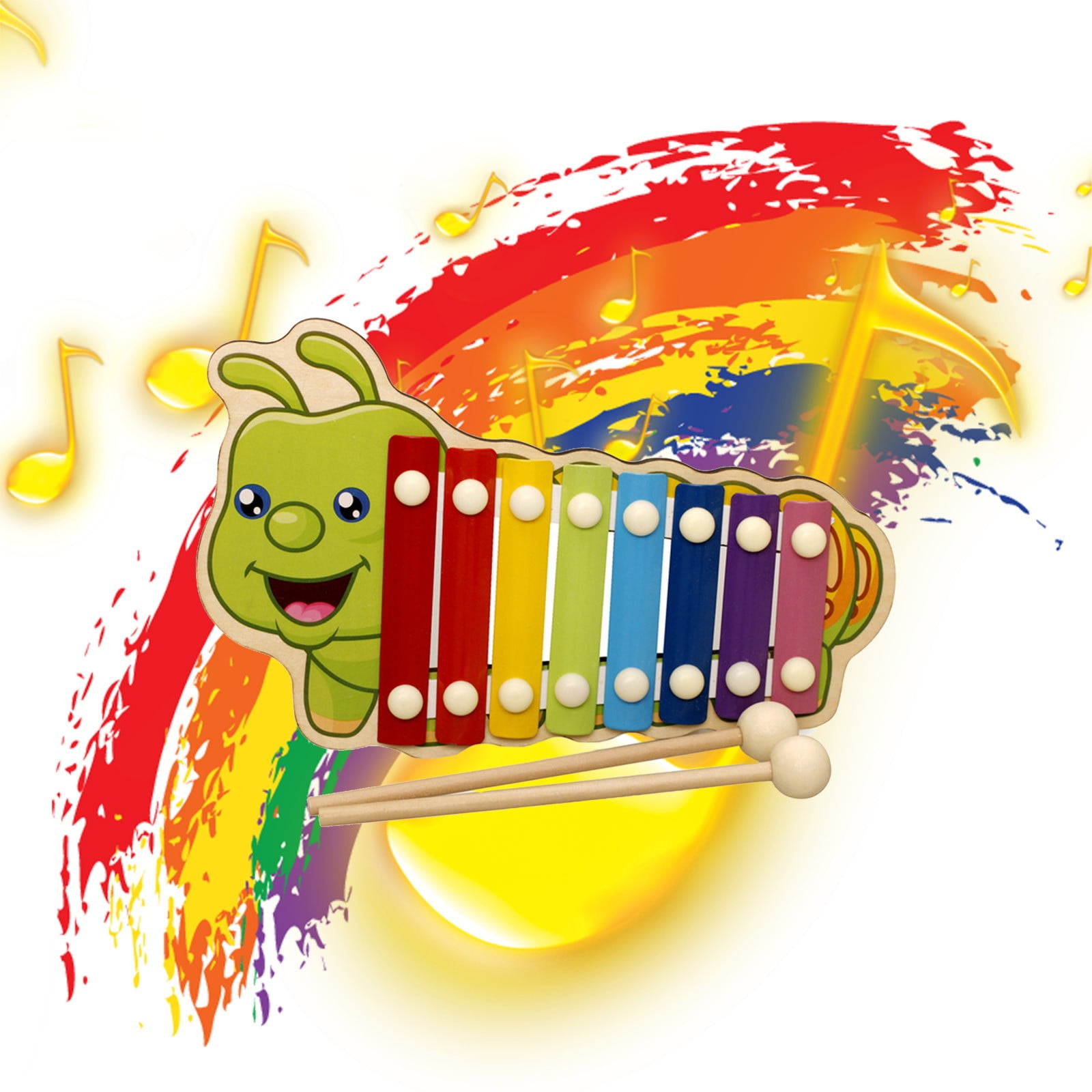 HUMJUSE Wood Baby Piano Xylophone for Toddlers 1-3 Years Old, 8 ...