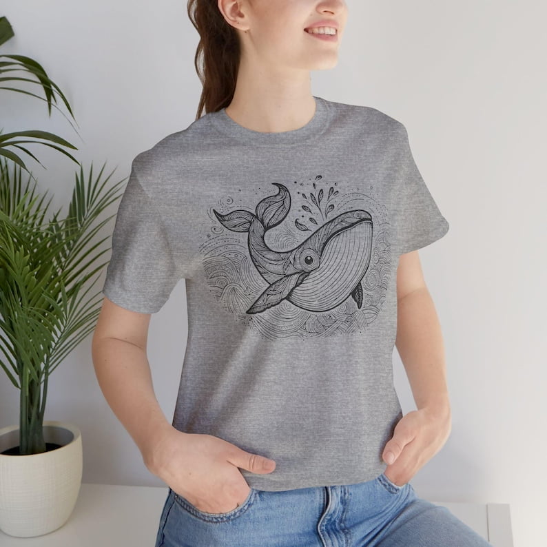 HUMPBACK WHALE Zen Doodle Art, Ocean Lover Shirt, Animal Zen Tee, Sea ...