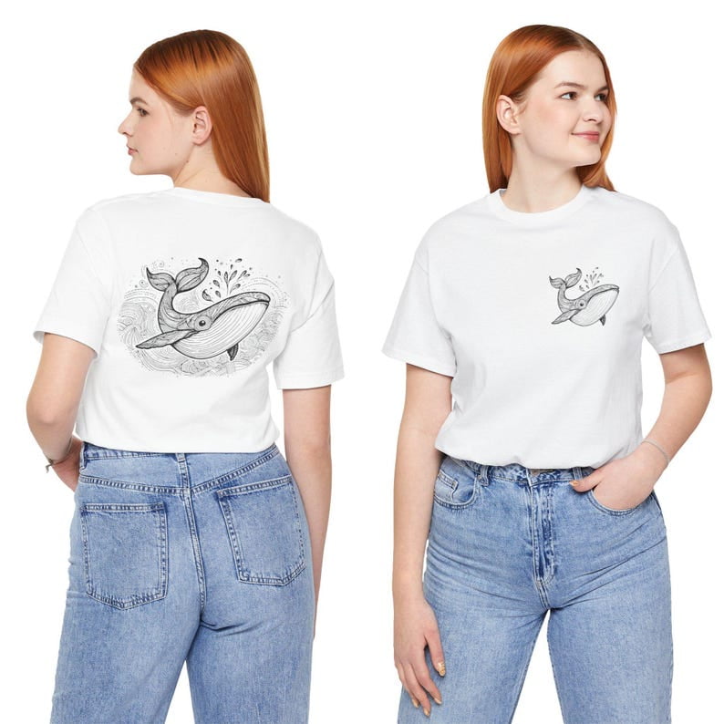 HUMPBACK WHALE Zen Doodle Art Tee, Whale Illustration, Nature Lover ...