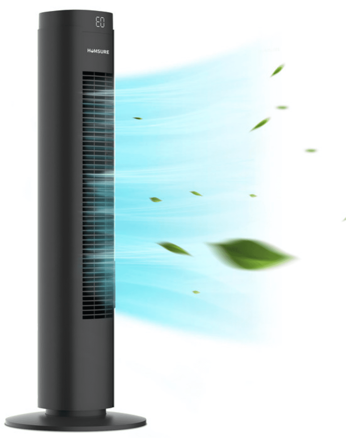 HUMSURE Oscillating Tower Fan, 80° Vibration, Remote Control, 4 Speeds ...