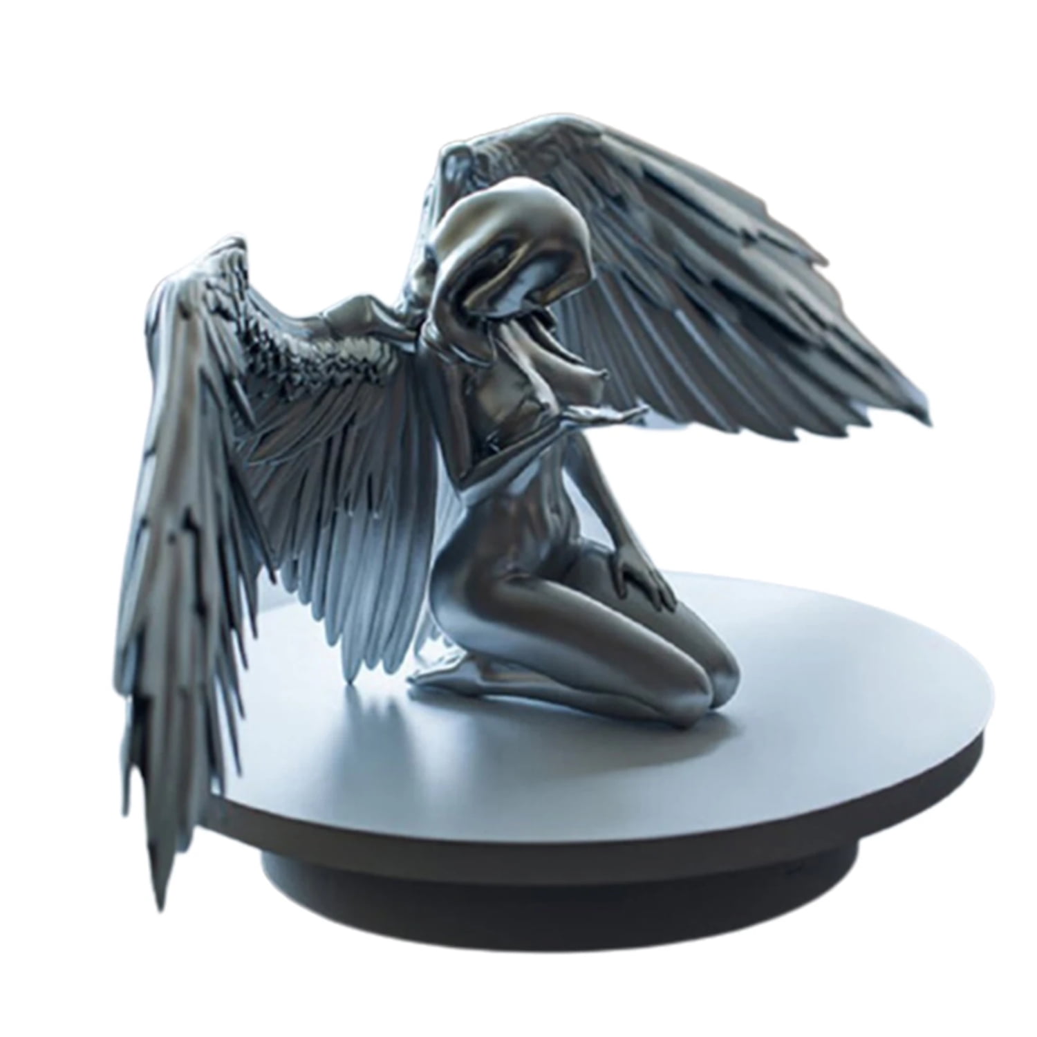 HUNANYG Art Angel Female Woman Wings Kneeling Cloak Hat Angel Resin ...