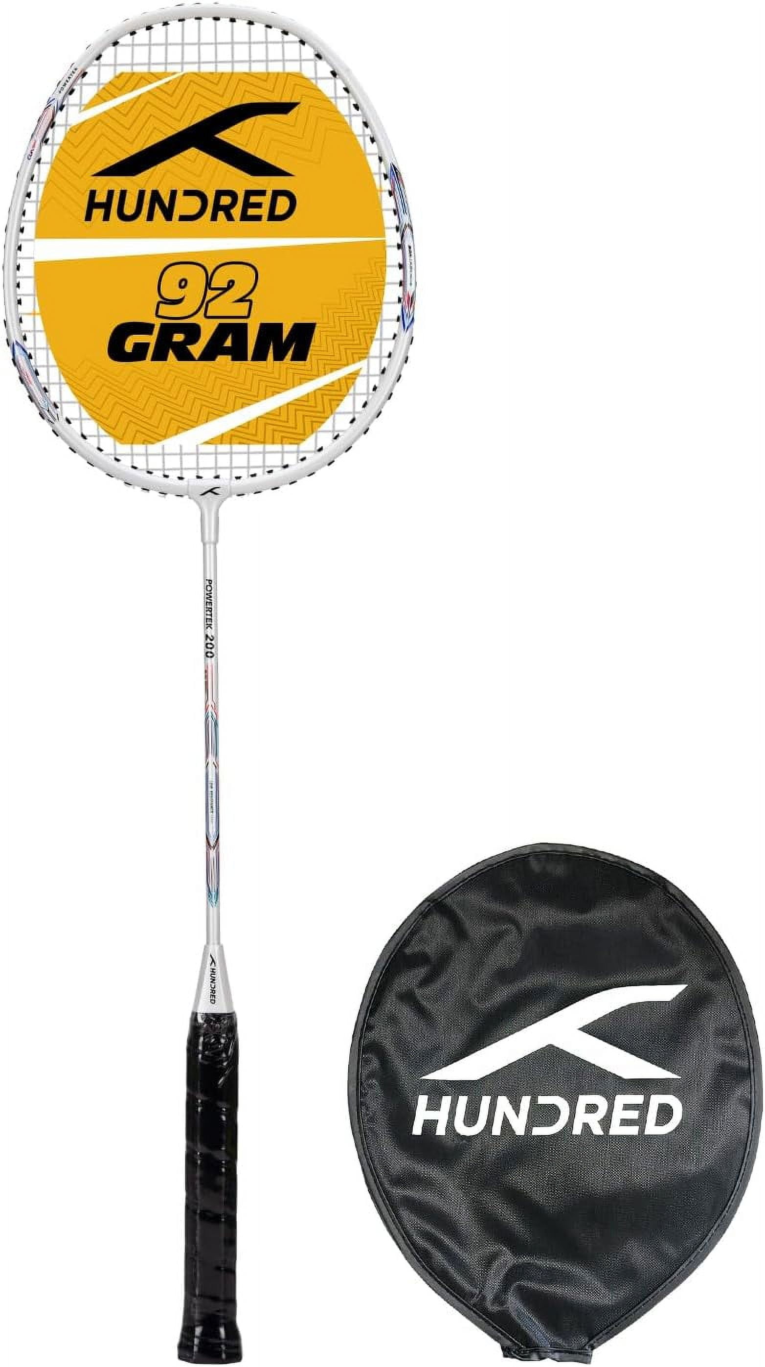 Hundred Powertek 200 Pro Graphite Strung Badminton Racket with Cover ...