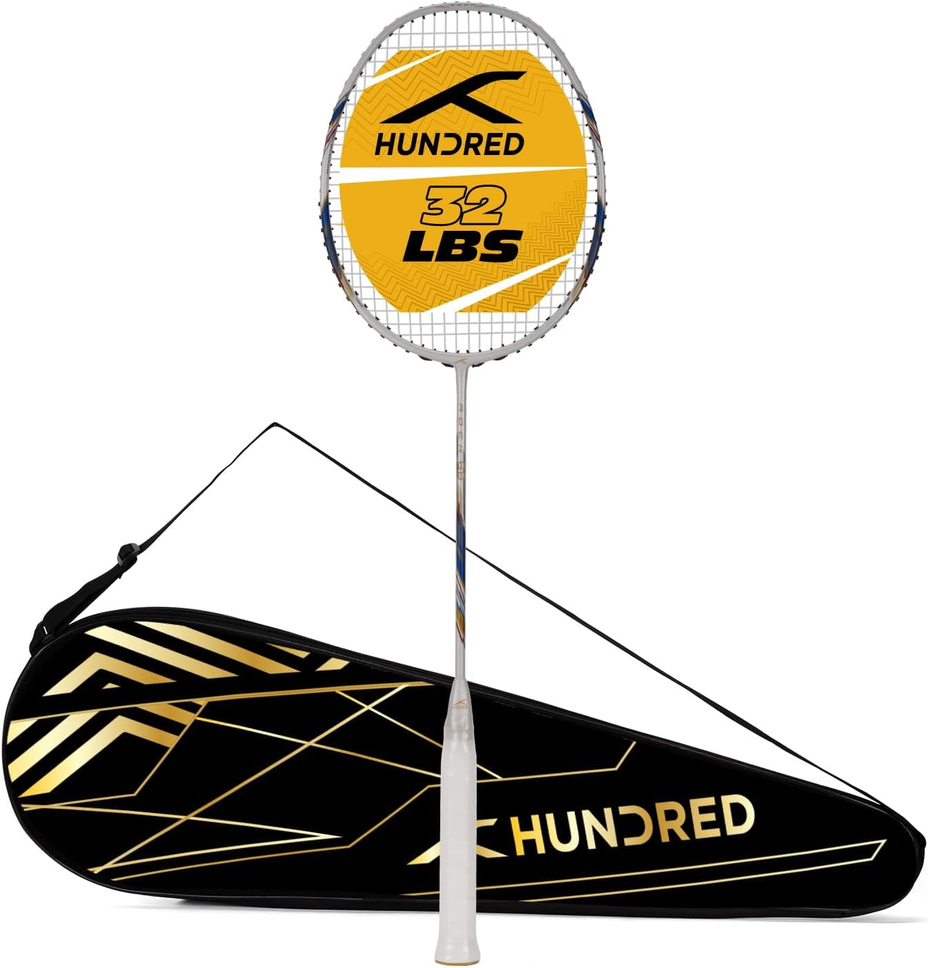 HUNDRED Rock 88 Carbon Fibre Strung Badminton Racket with Full Racket ...