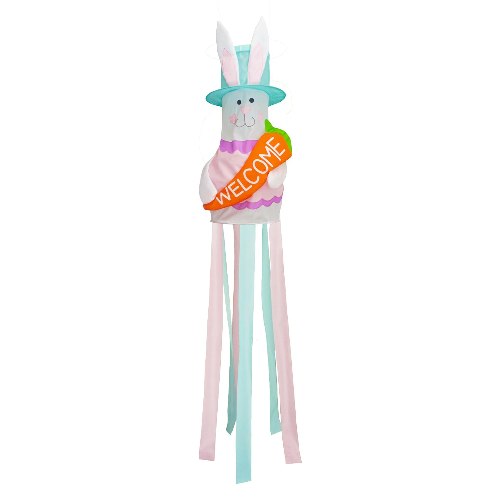 HUNGTOR 55 Inch EC36 Easter Bunny Windsock Flag for Spring Garden ...