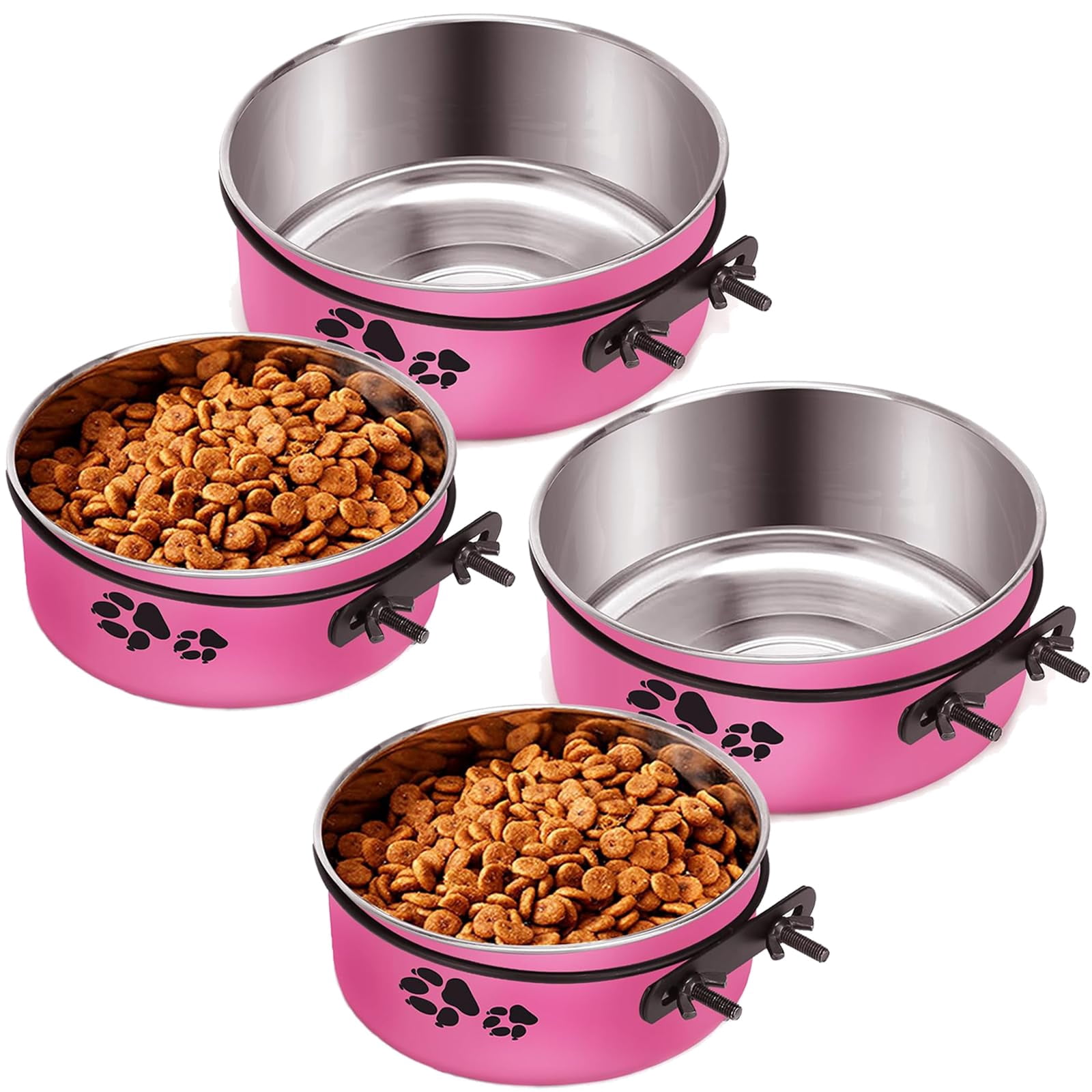 HUNIGIR 4 Pack Crate XEF1 Bowls Mountable Kennel Bowl for Dogs Cats Hot ...