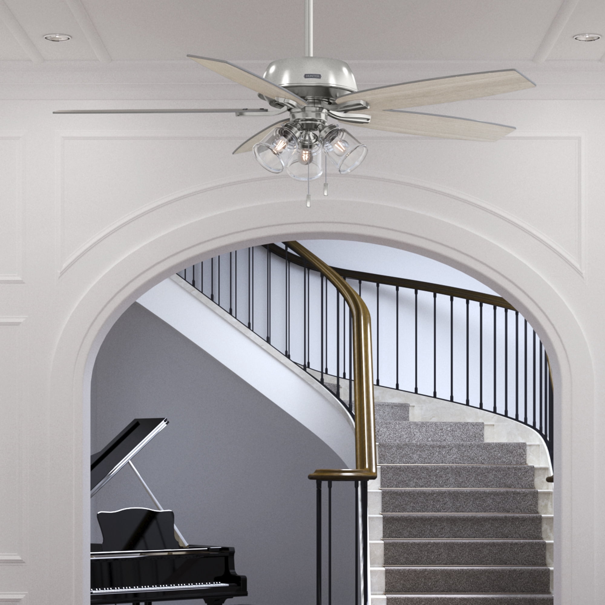 Hunter 60 inch Indoor Ceiling Fan with LED Lights - Ceiling Fan with ...