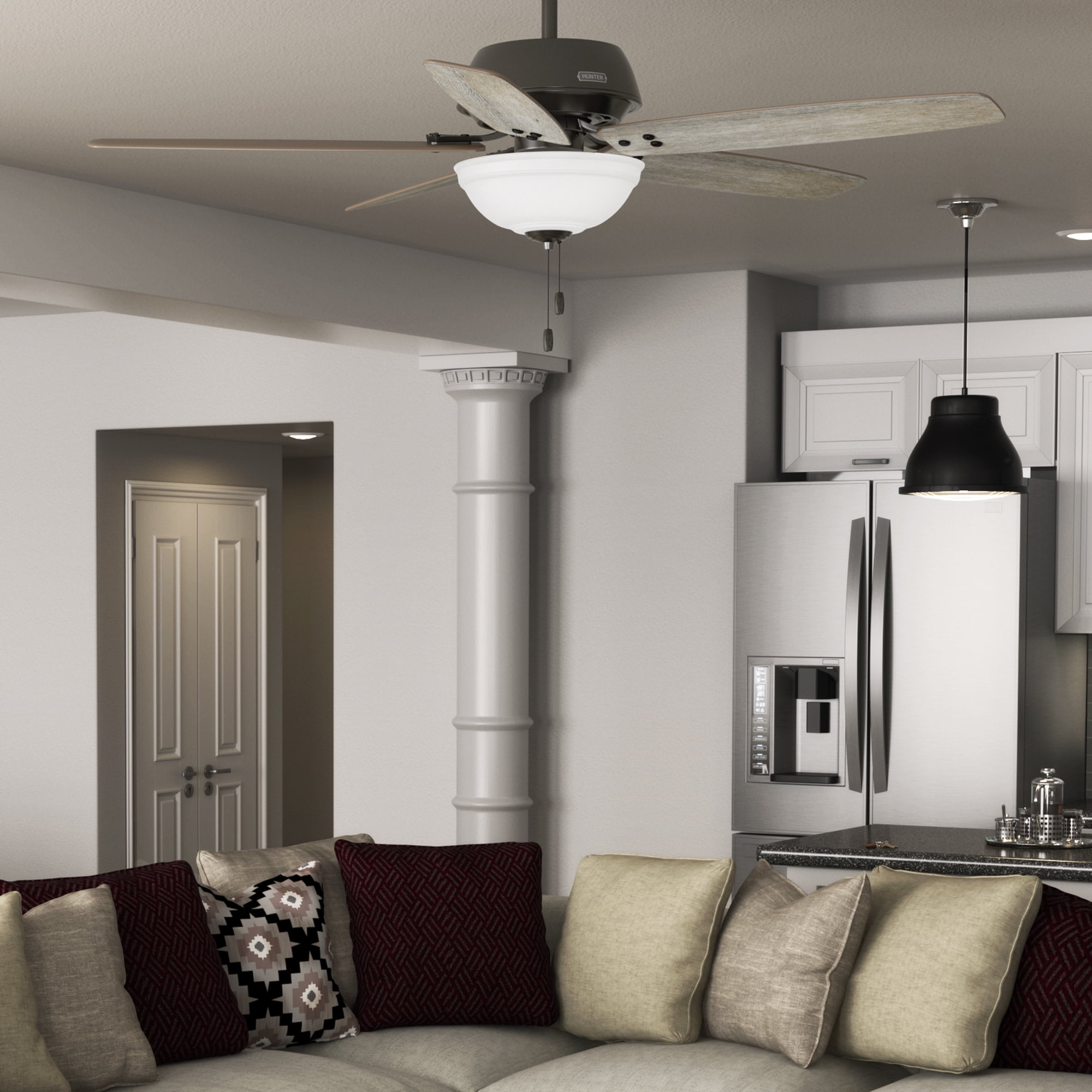Hunter Reveille Indoor Ceiling Fan, 60-inch, Noble Bronze, 3-speed ...