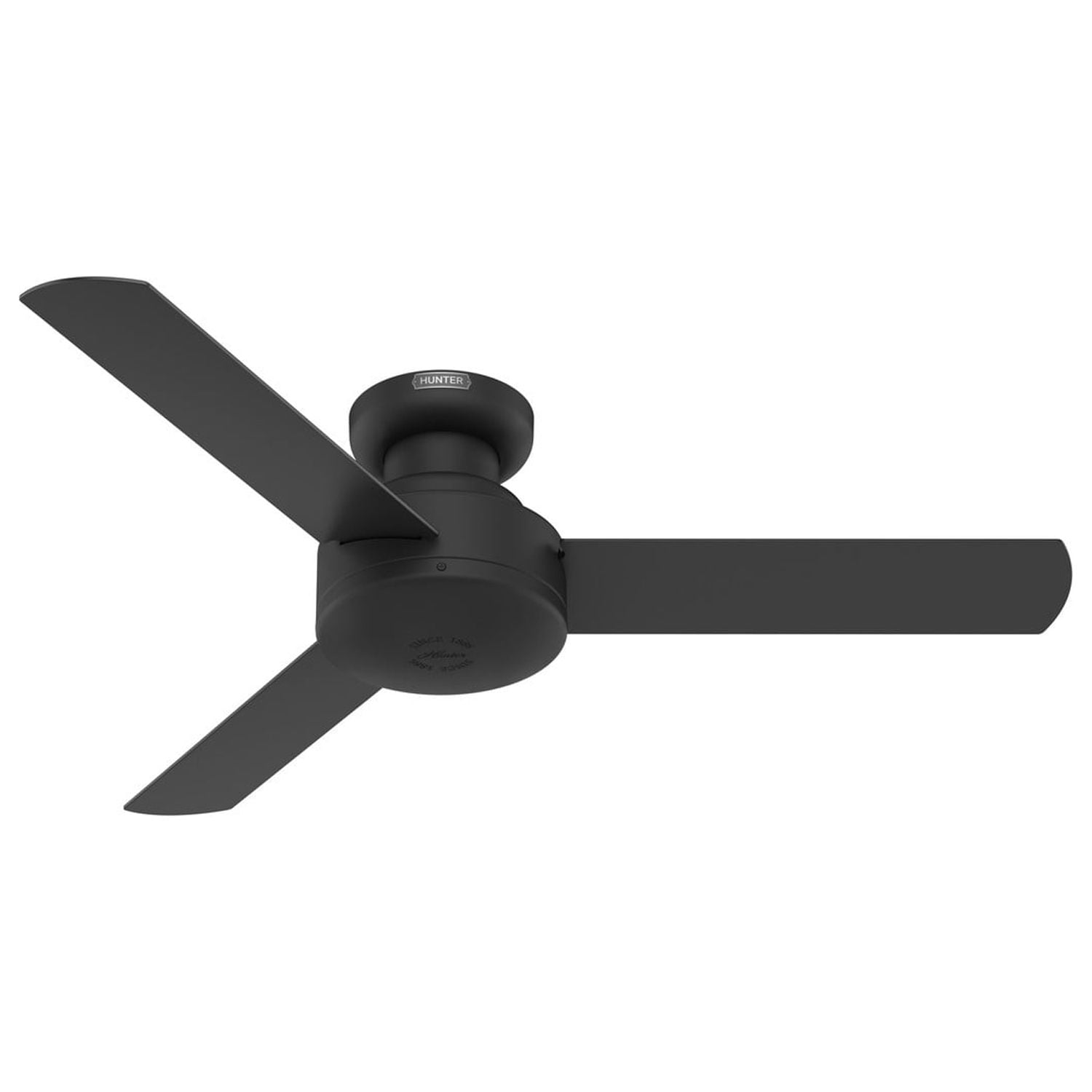 HUNTER - 52401 - Presto 44 inch Matte Black Low Profile Fan with Wall ...