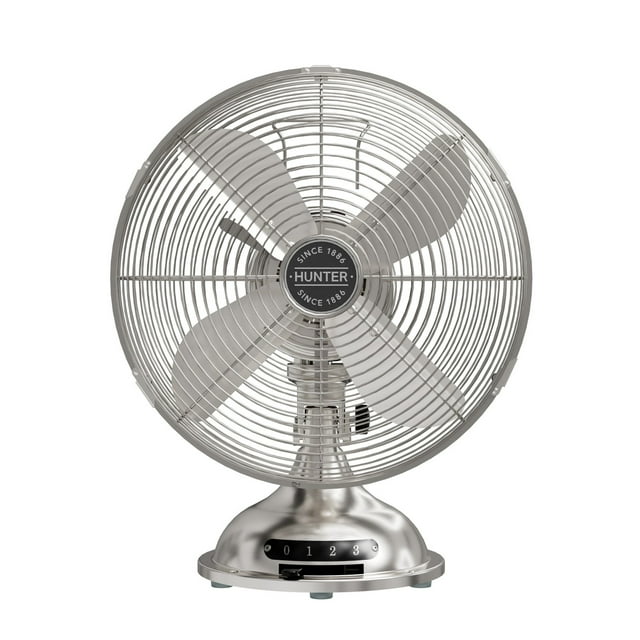 HUNTER 97315 Vintage Classic D12 3-speed Metal Table Desk Fan, 12 inch ...