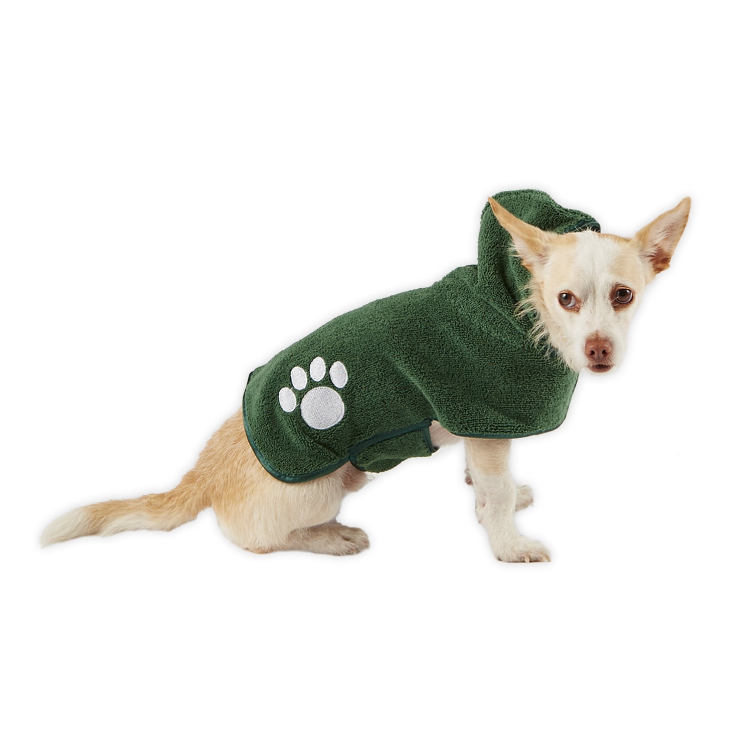 Bone Dry Embroidered Microfiber Pet Robe, Adjustable Hook and Loop ...
