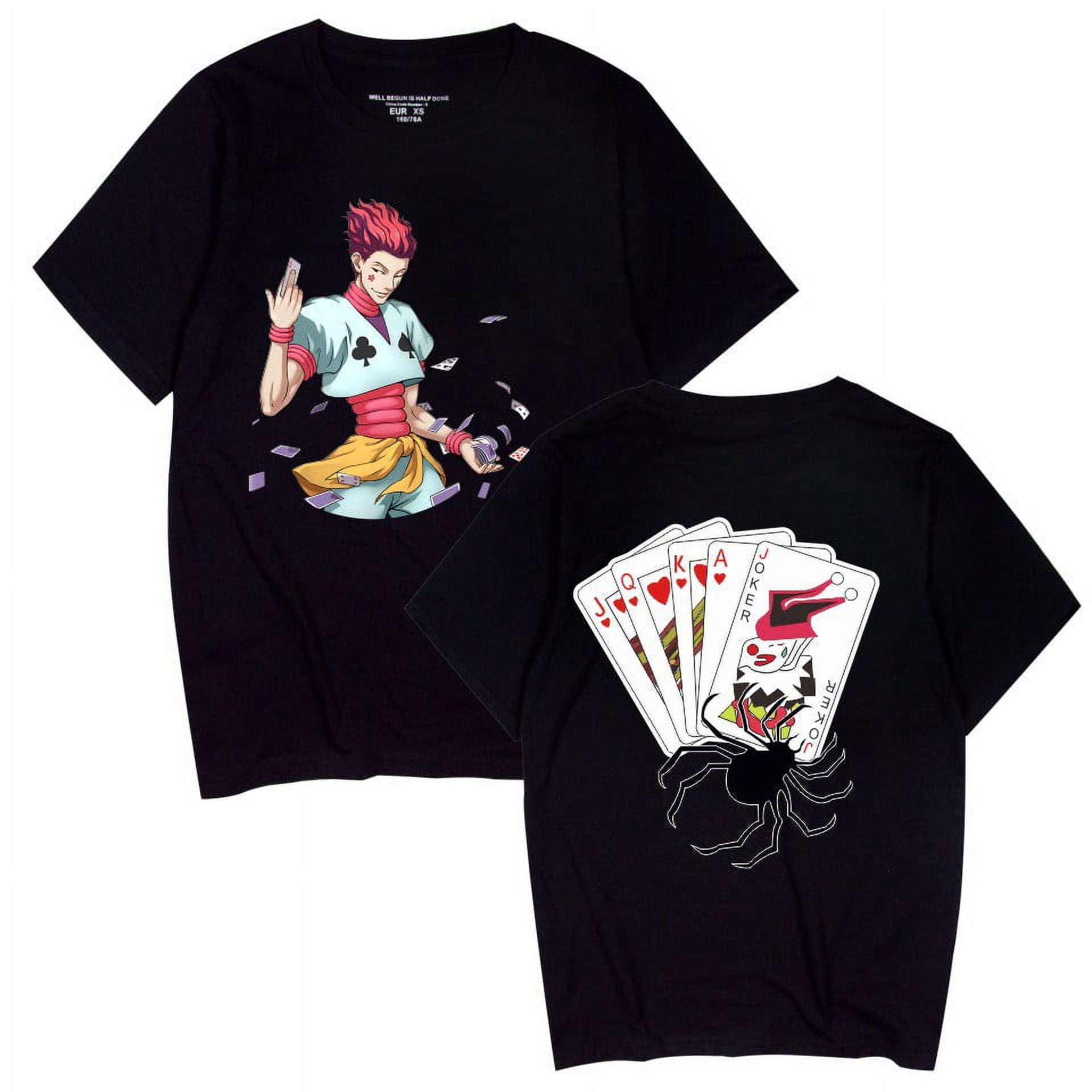 HUNTER × HUNTER Short Sleeve Hisoka T-Shirt Round Neck Summer Black ...
