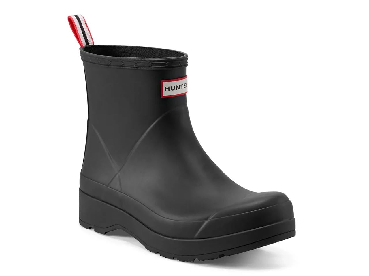 HUNTER M PLAY SHORT BOOT MEN RAIN BOOTS - Black / Hunter Red / Off ...