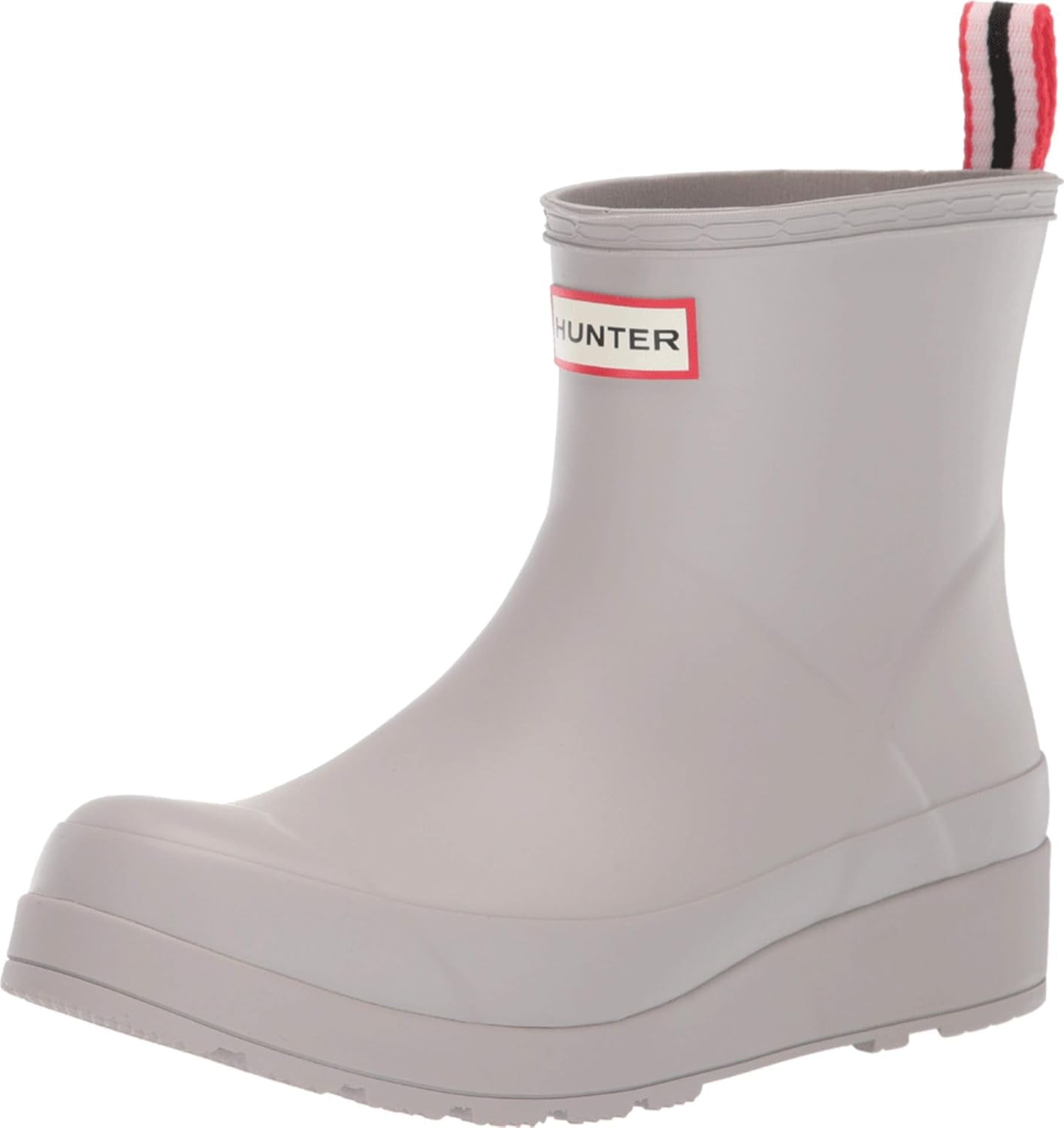 HUNTER W PLAY SHORT BOOT Rain Boots Zinc / Hunter Red / Hunter White ...