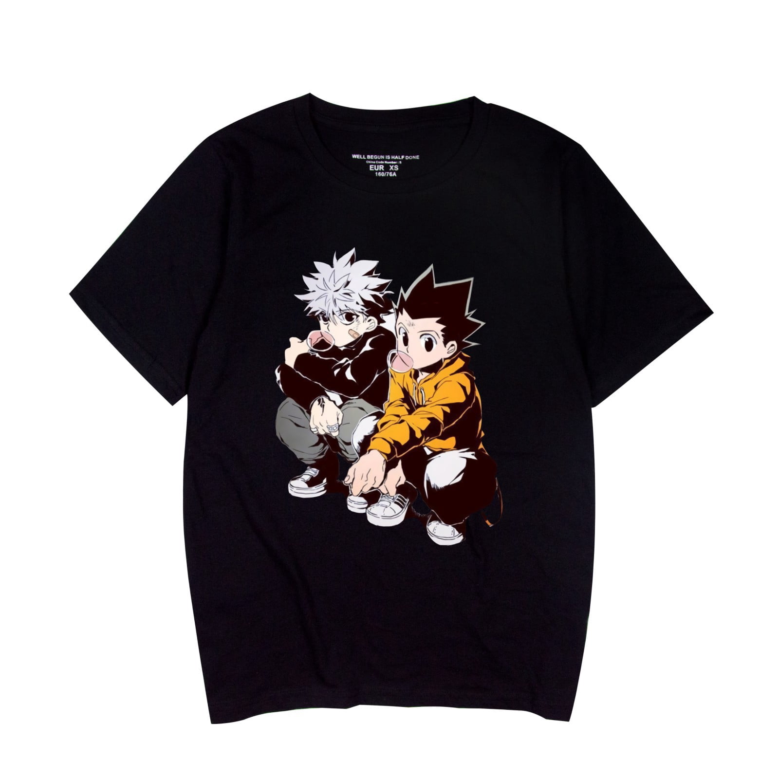 HUNTER x HUNTER GON· FREECSS PRINT T-SHIRT SUMMER CREW NECK BLACK ...