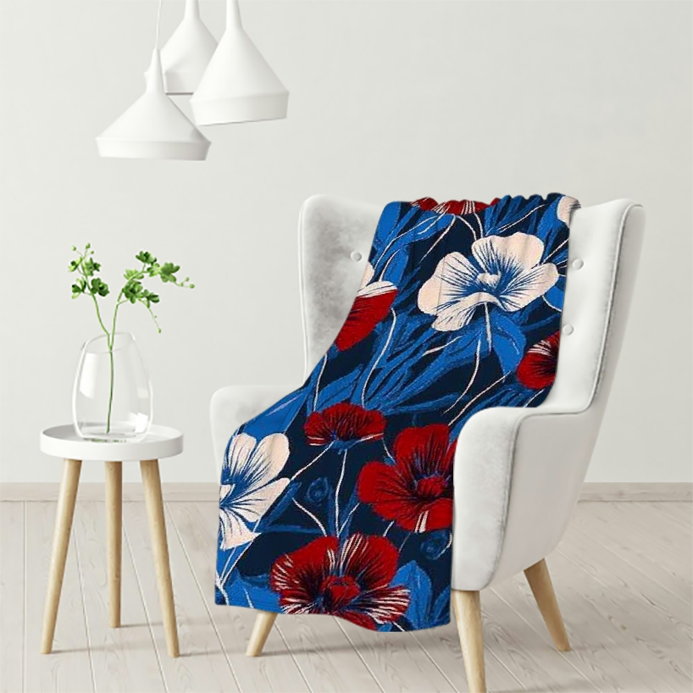 HUNTOU-HUNNAO Vintage Poppy Flowers Super Soft Micro Blankets Quilt ...