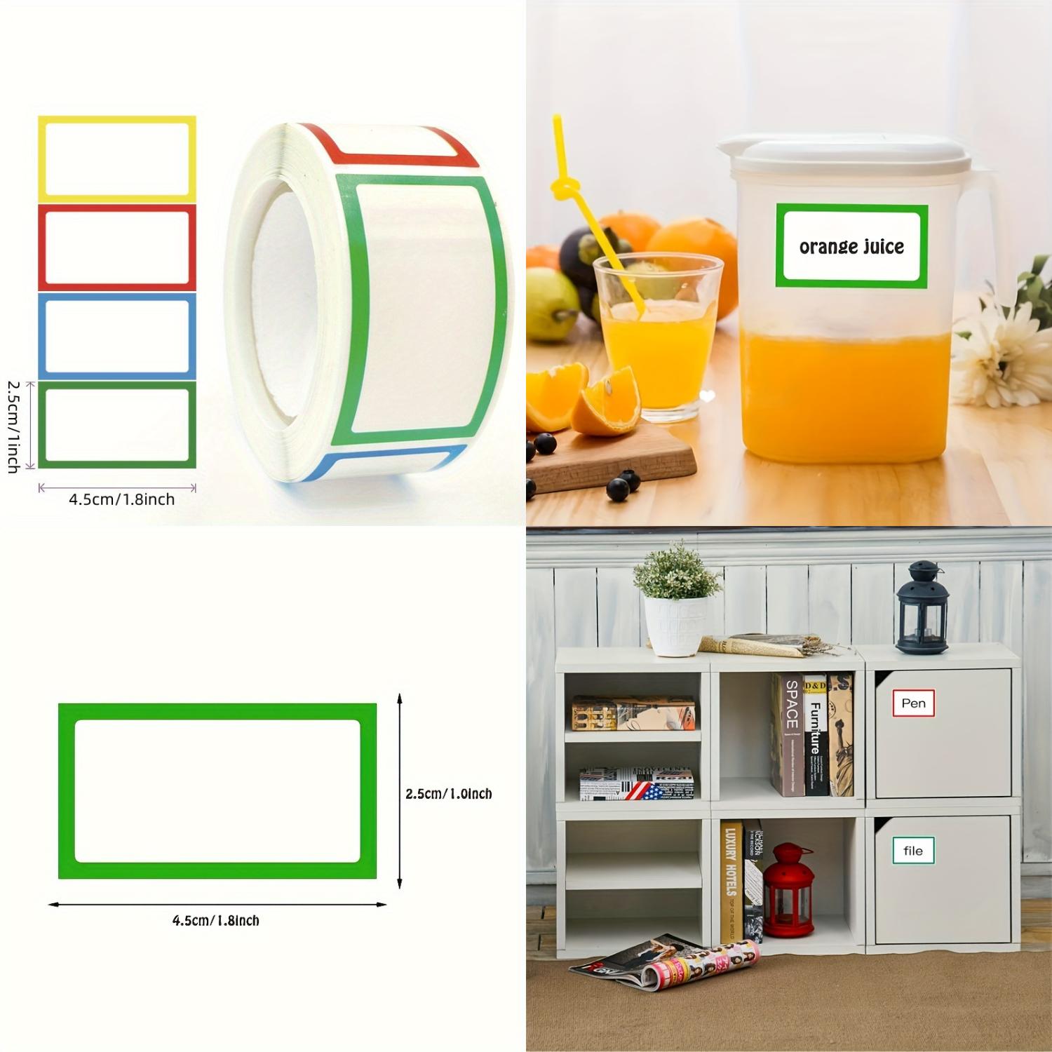 HUNXIAEI 1 Roll Vibrant Handwritten-Style 500pcs Colored Blank Stickers ...