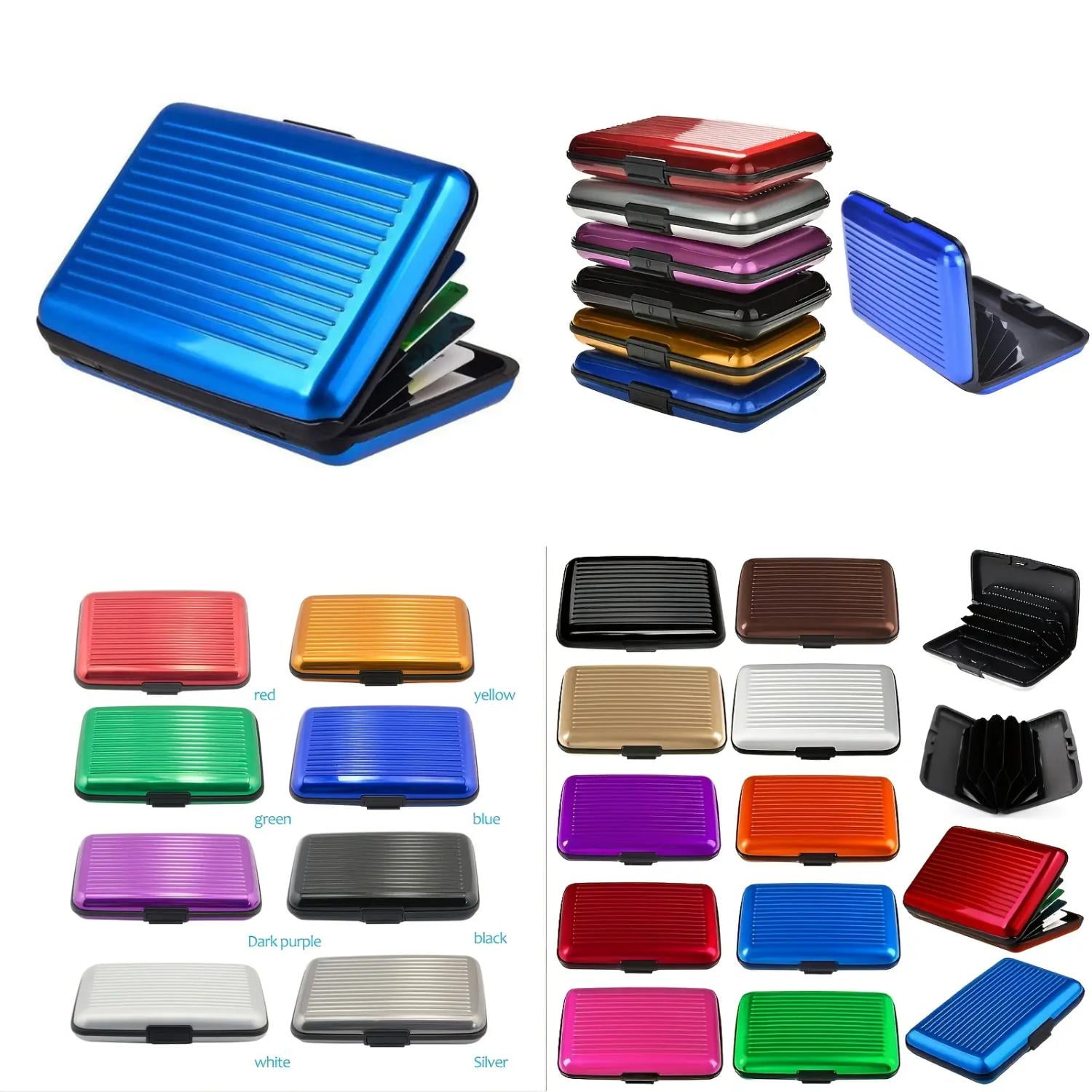 HUNXIAEI New Aluminum RFID Blocking Hard Case Anti Scan Wallet Business ...