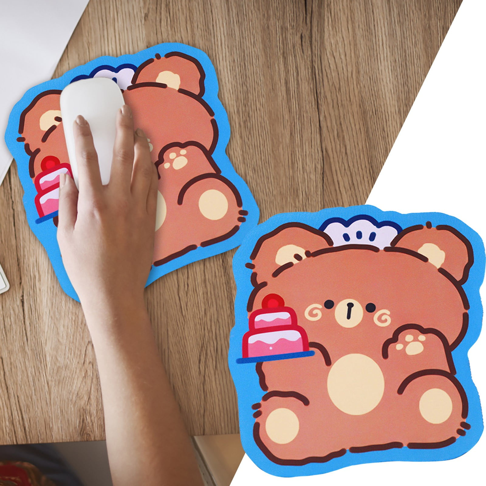 HUNY Cute Ergonomic Mouse Pad Wrist Support,Kawaii Kitty Anime Mouse ...