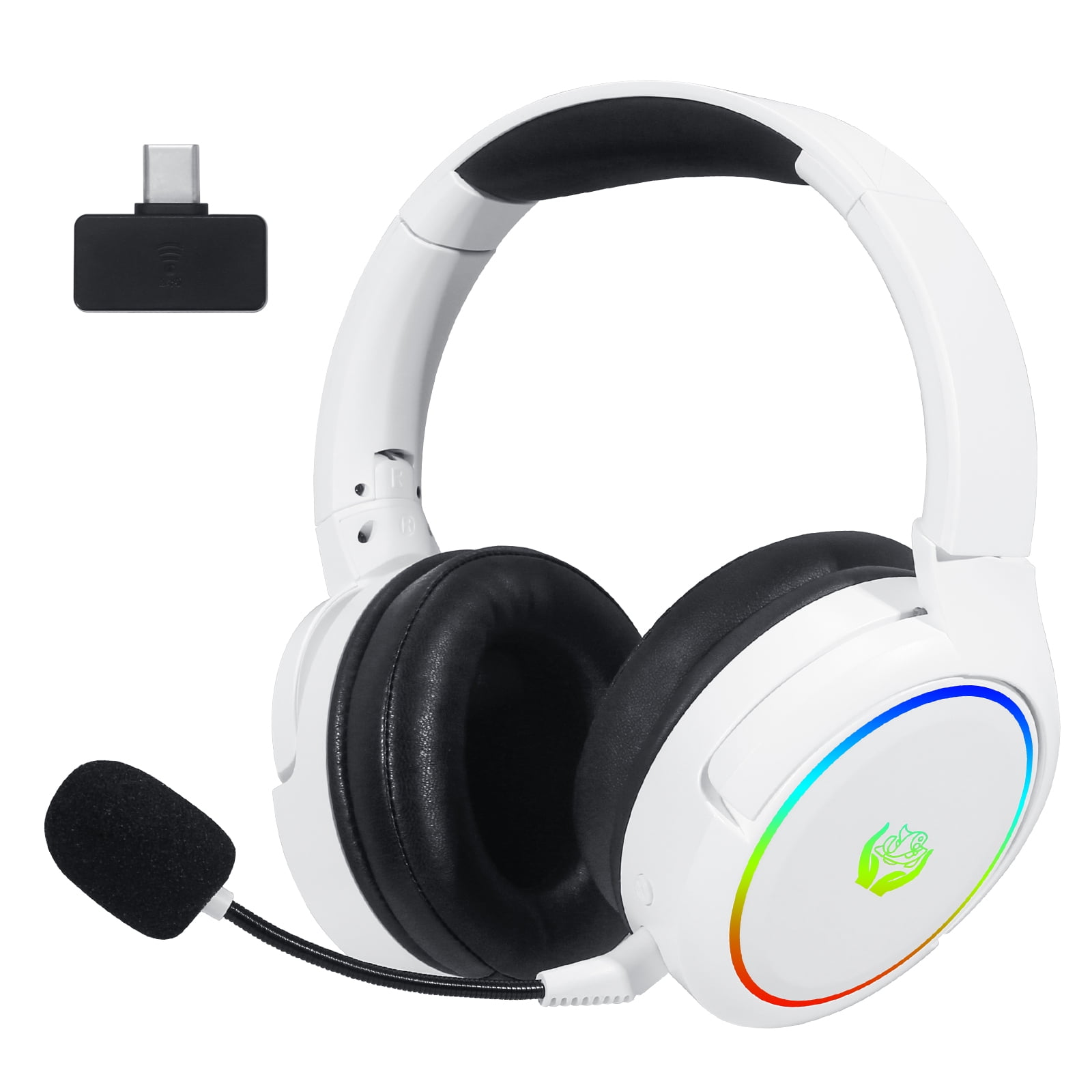 HUO JI 2.4G/Bluetooth Wireless Gaming Headset with Noise Cancelling ...