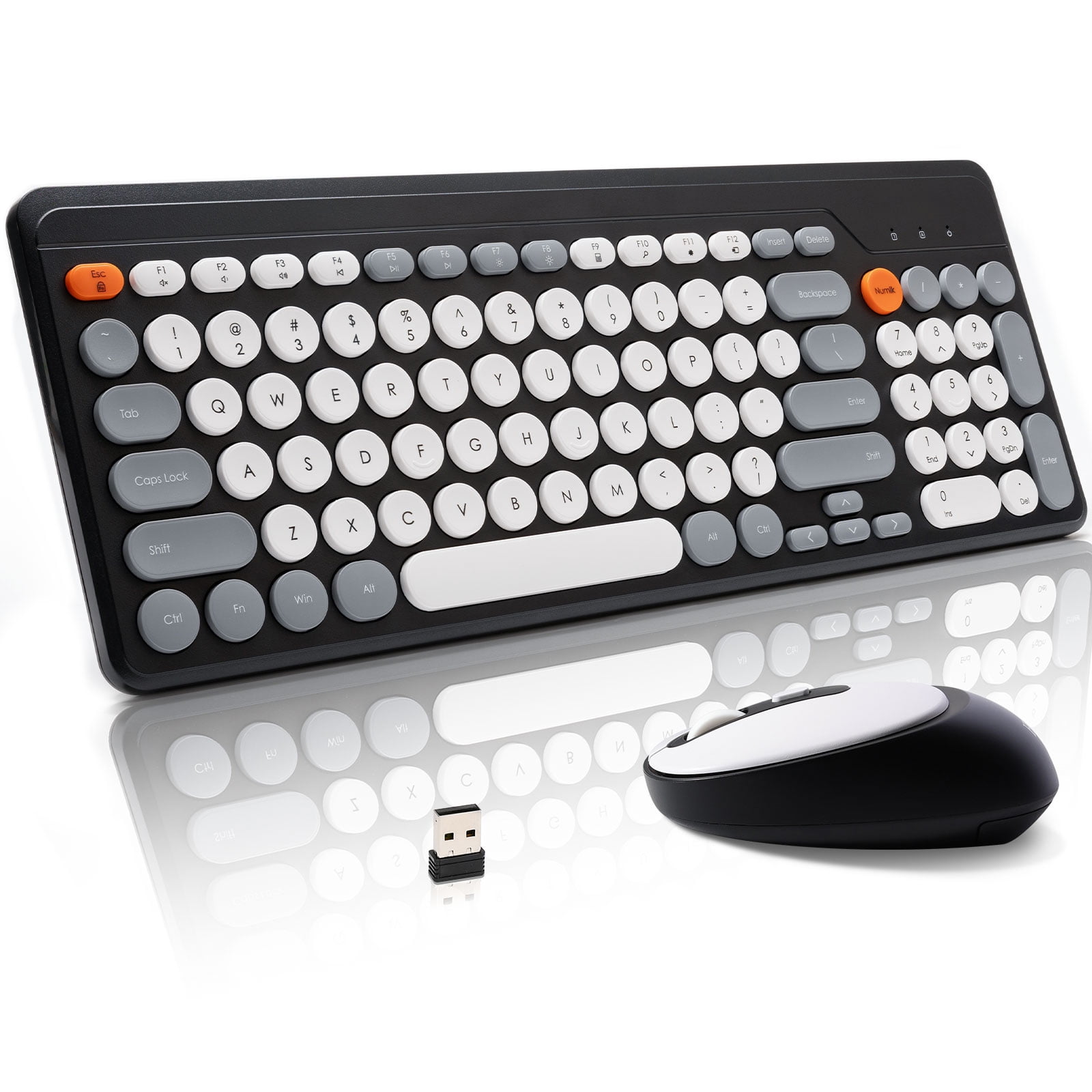 HUO JI Wireless Keyboard and Mouse Combos,USB 2.4GHz Receiver Plug and ...