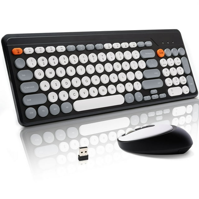 HUO JI Wireless Keyboard and Mouse Combos,USB 2.4GHz Receiver Plug and ...