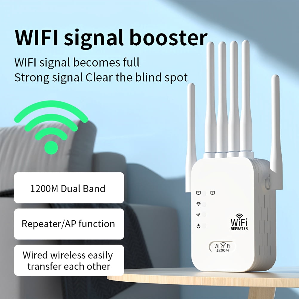 HUOEPU WiFi Extenders Signal Booster for Home, 1200Mbps Dual Band ...