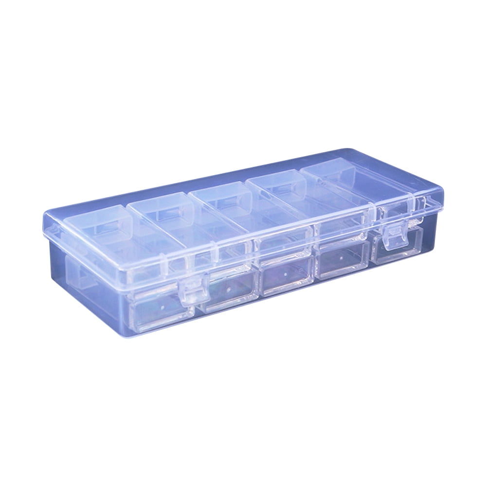 HUONA 10 Grids Transparent Diamond Storage Containers Portable Bead ...