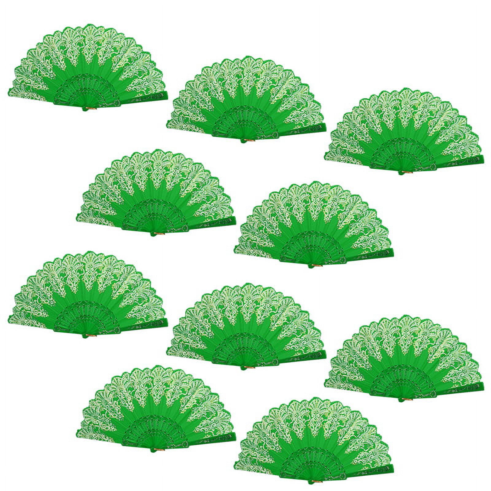 HUONA 10 Pieces Hand Folding Fan Gold Powder Dance Fan Handheld Folding ...