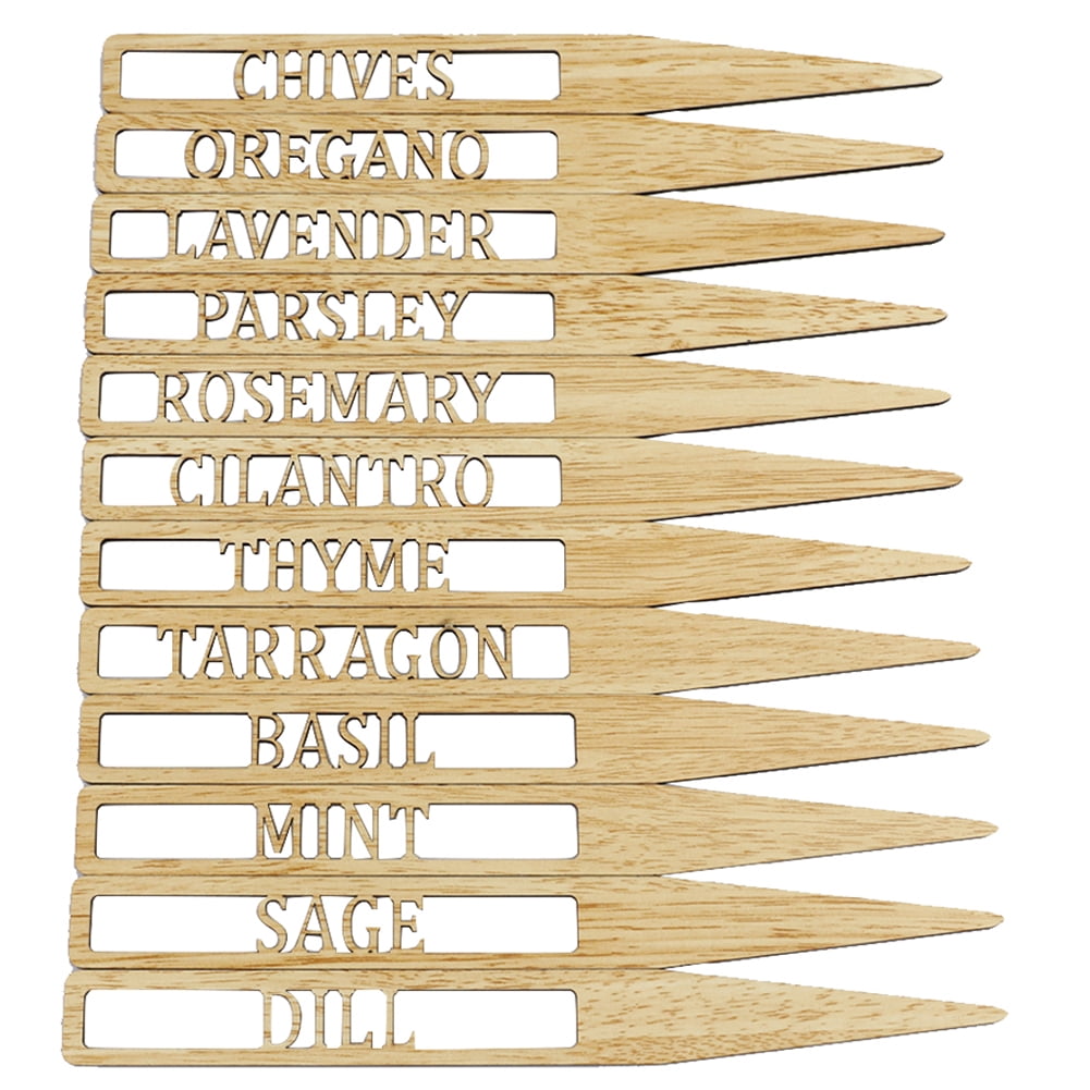 HUONA 12Pcs Wooden Plants Labels Bamboo Plant Labels Markers Wood Plant ...