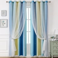 Anjee Blackout Curtains for Kids Girls Bedroom 2 Panel Curtains,Star ...