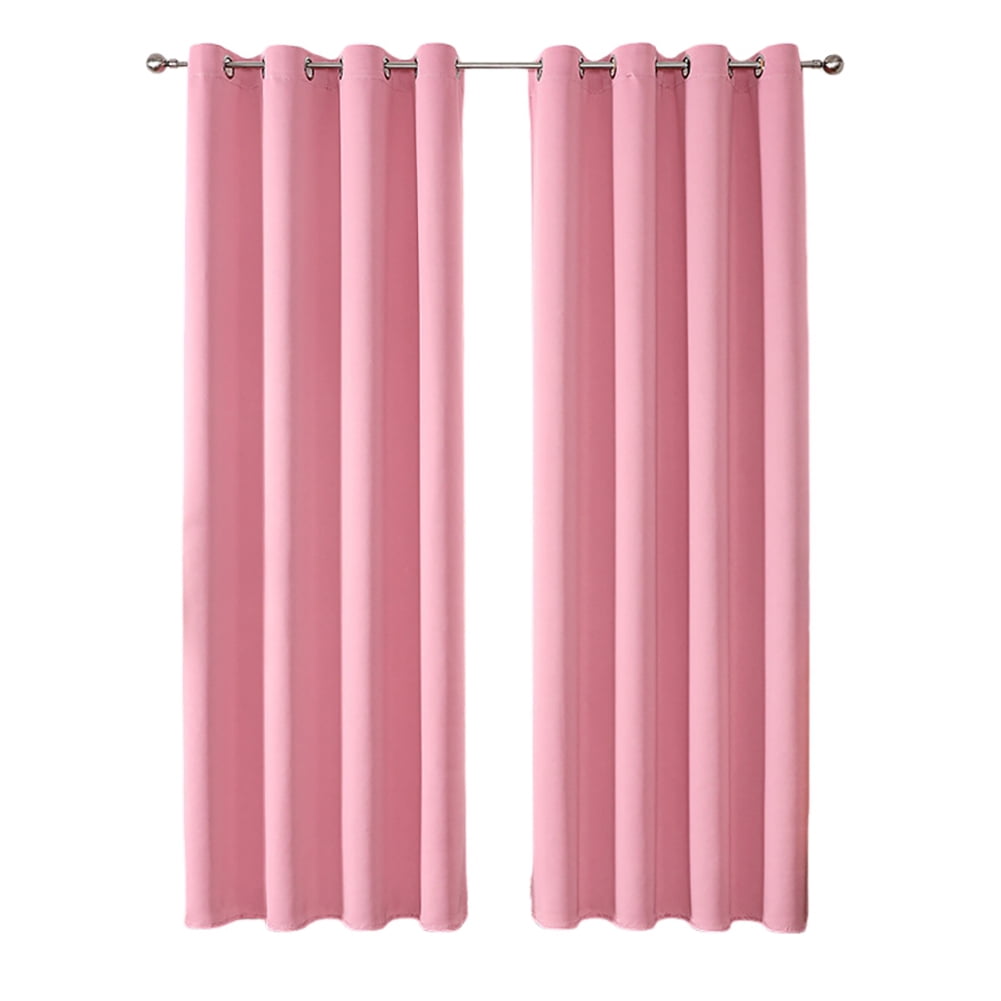 HUONA 2 Pieces Solid Color Curtains Blackout Curtains Summer Indoor ...